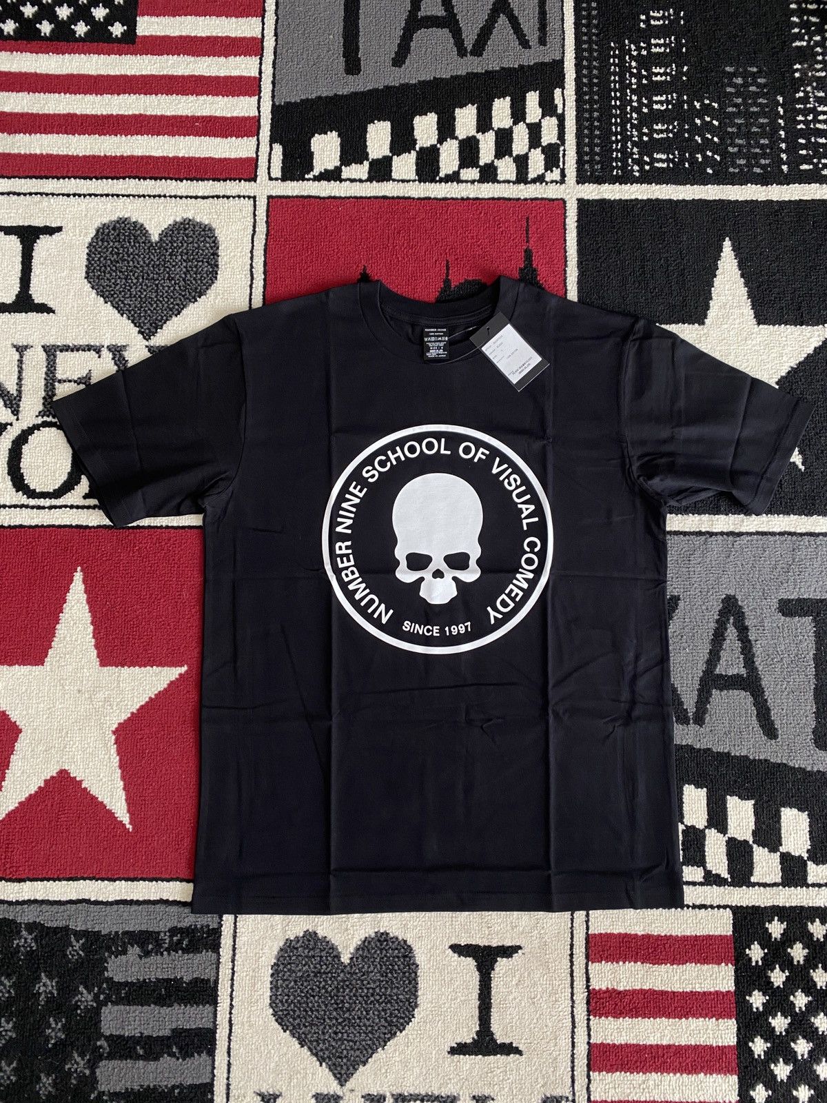 Number (N)ine Number nine sovc skull black tee school of visual comedy ...