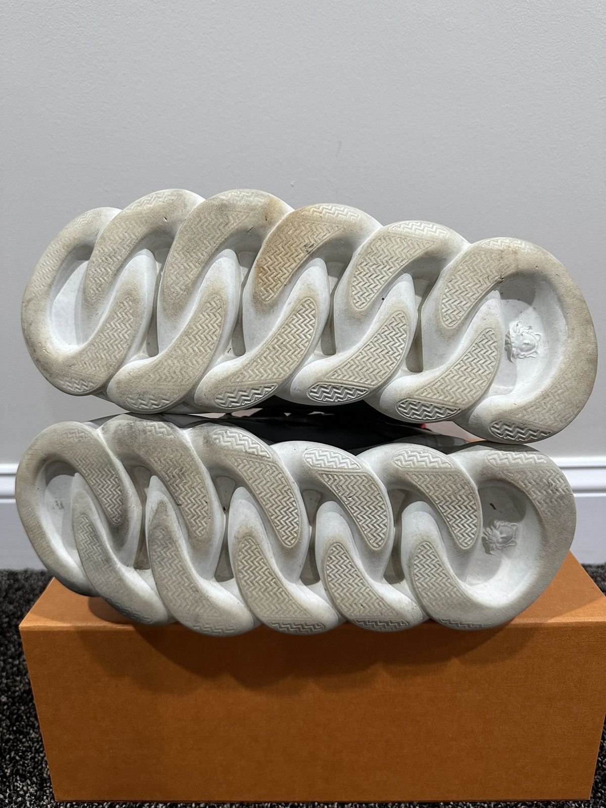 Versace Versace Chain Reaction Nylon Padded High Combat Boot Sneaker ...