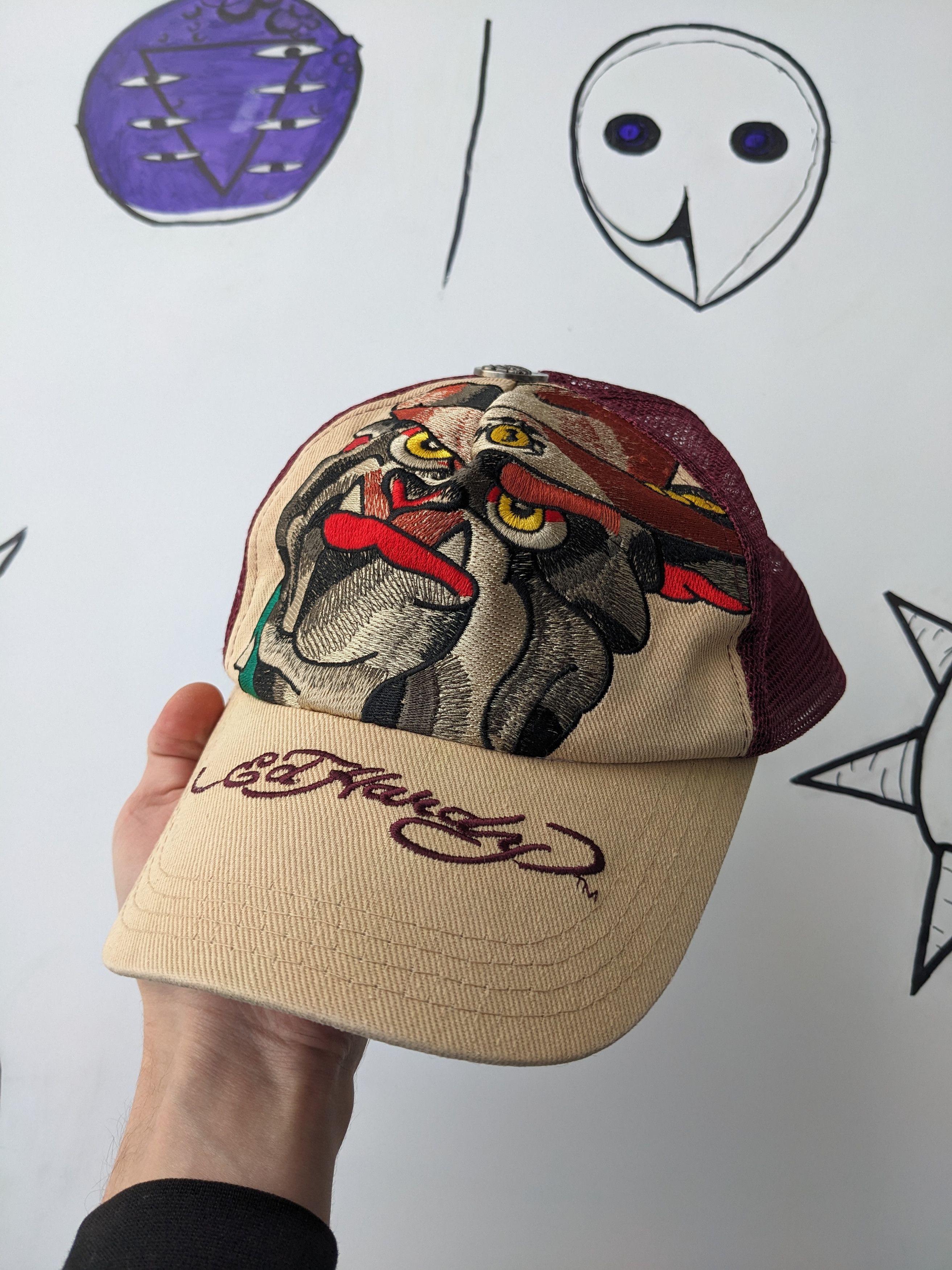 Ed Hardy Vintage Ed Hardy Bulldog trucker hat | Grailed