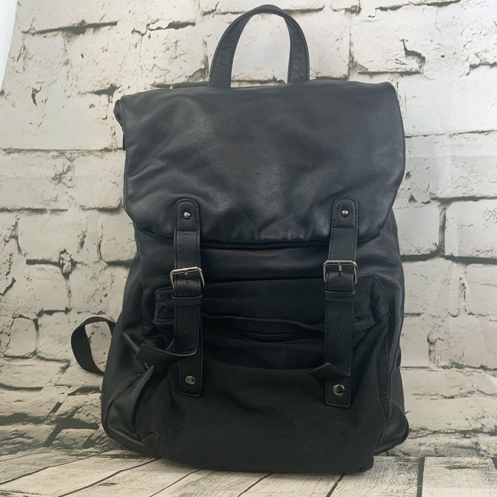 Vintage Plus One Black Backpack Straps Fold Over | Grailed