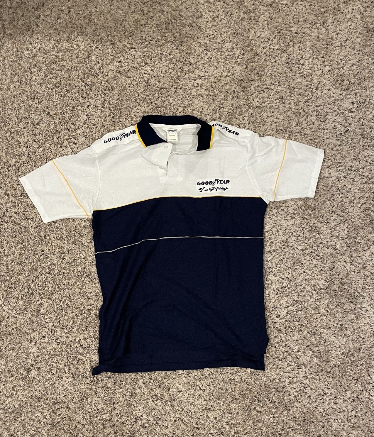 Streetwear × Vintage Vintage Goodyear Racing Polo Shirt Mens Large ...