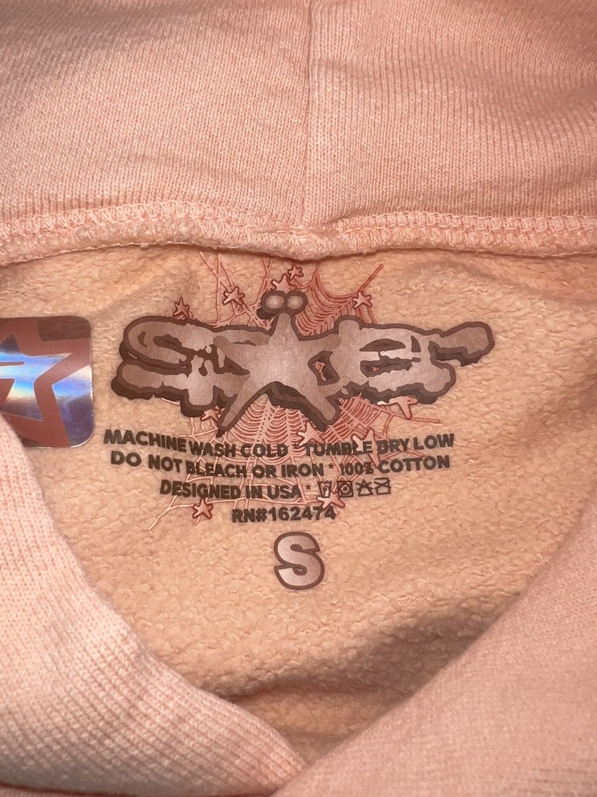 Sp5der × Young Thug Sp5der Spiderworldwide SP5 Bellini hoodie Peach ...