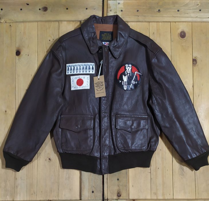 Avirex AVIREX NYC LEATHER HORSEHIDE TYPE A2 PATCH SKY BANDIT JACKET ...