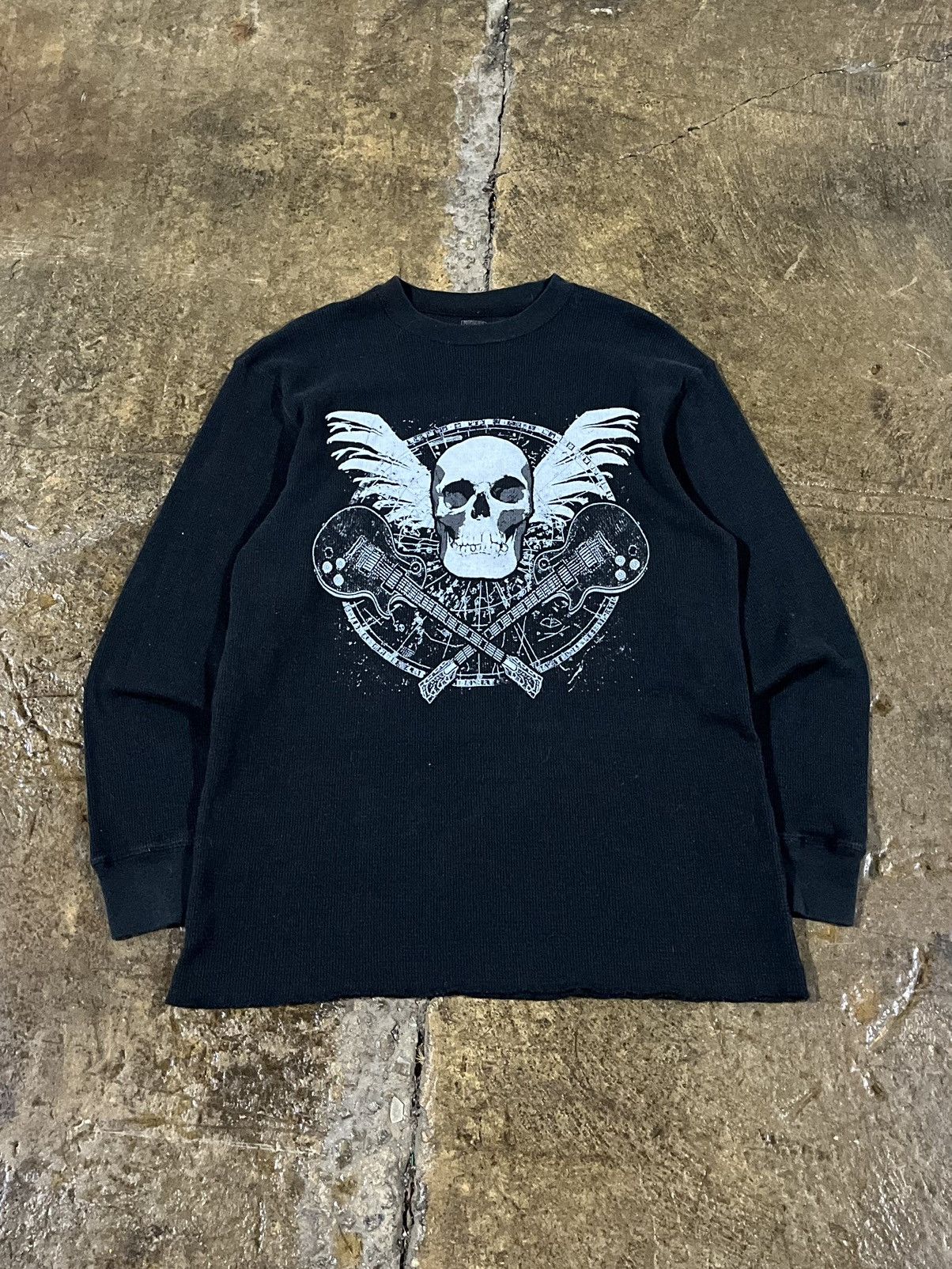 Affliction × Tapout × Vintage Crazy Y2K Grunge Skull Skater Thermal ...