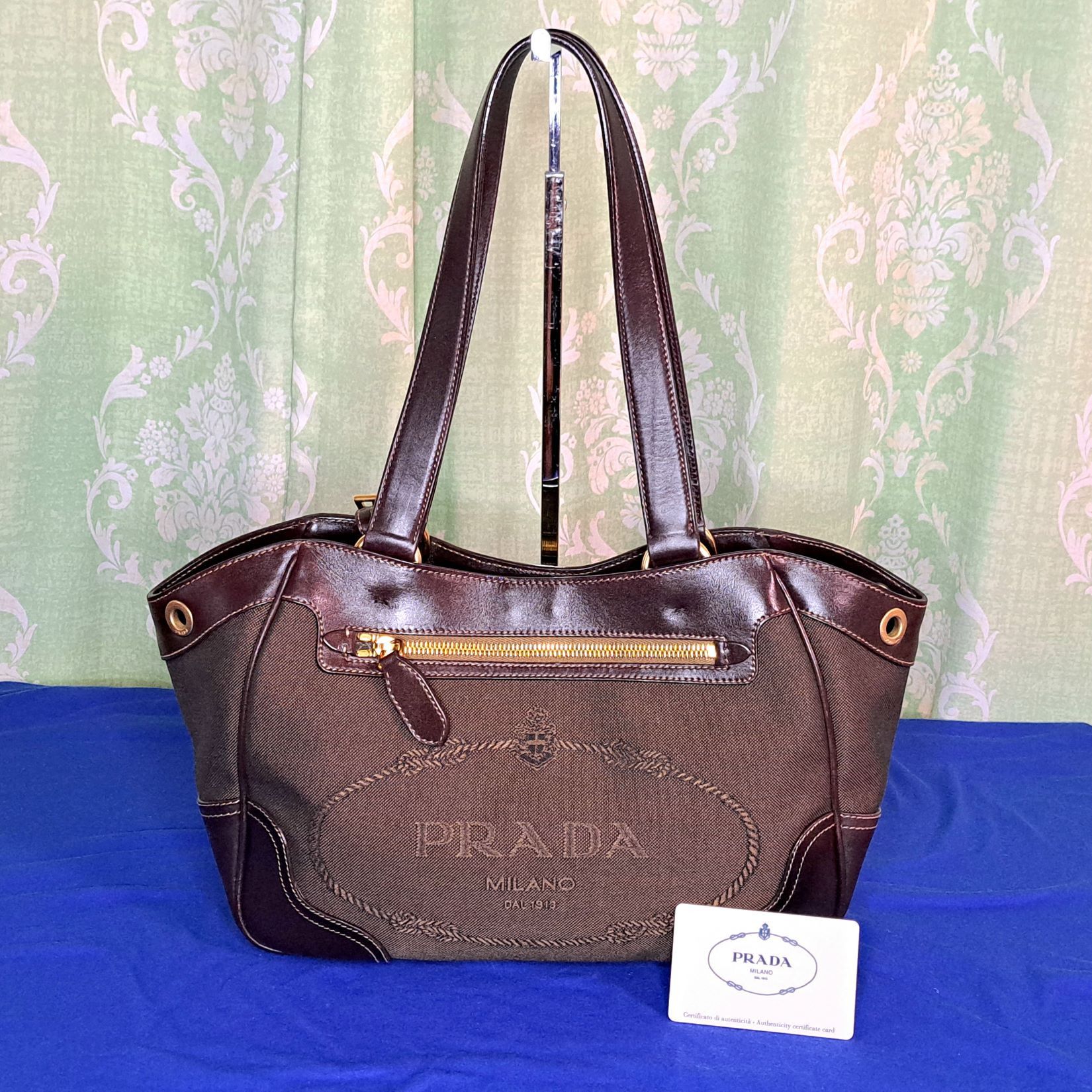 Prada PRADA MILANO DAL 1913 LOGO JACQUARD SHOULDER BAG | Grailed