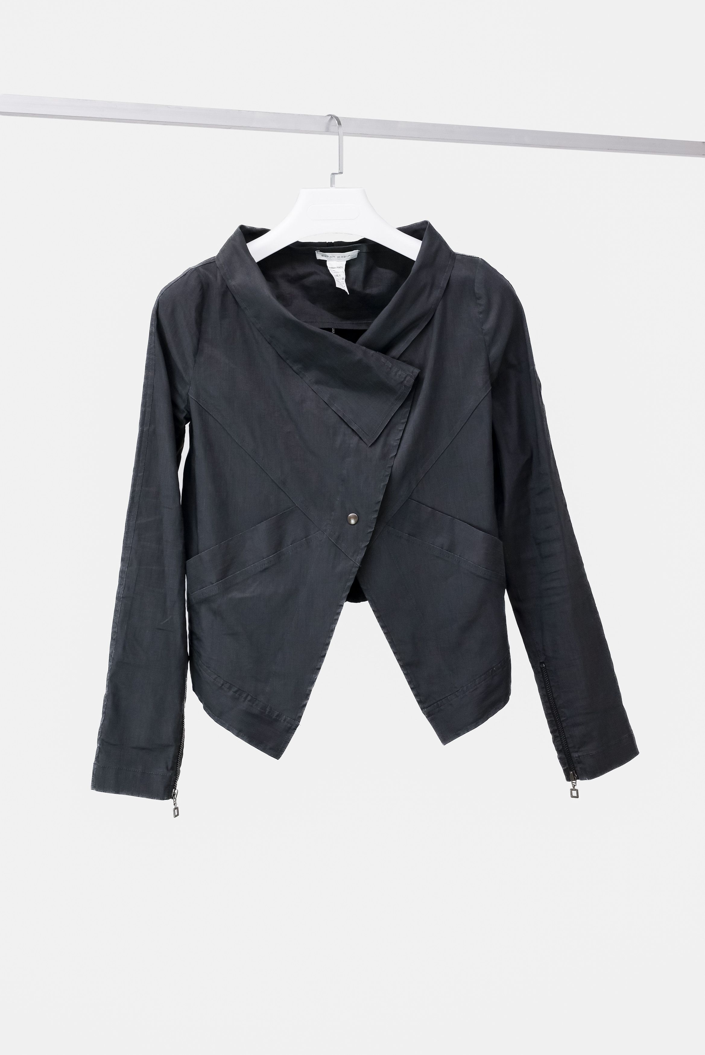Sarah Pacini Sarah Pacini Wrap Collar Back Zip Jacket | Grailed