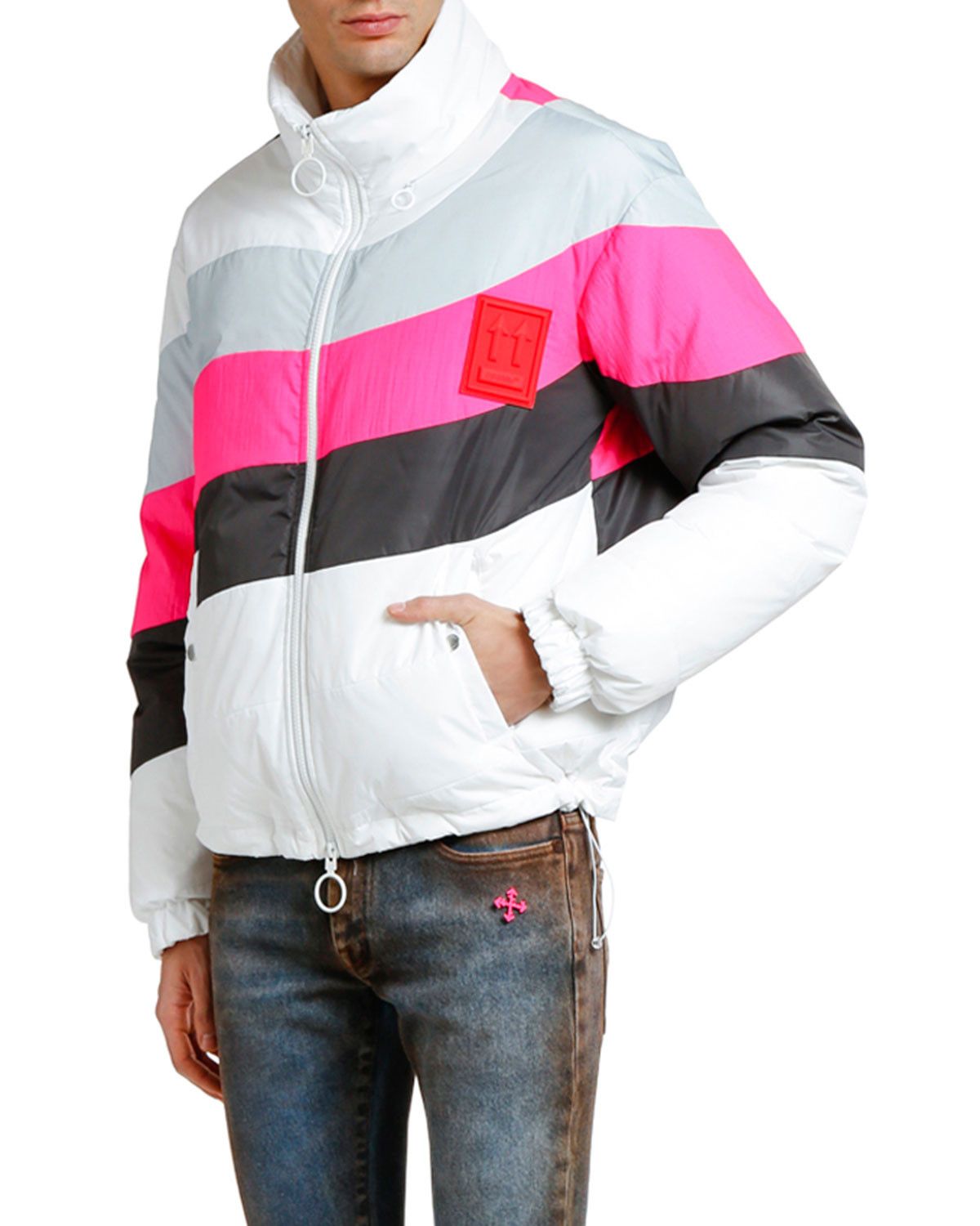 Off-White OFF-WHITE Men's Colorblock Quilted Puffer Anorak Jacket | Grailed