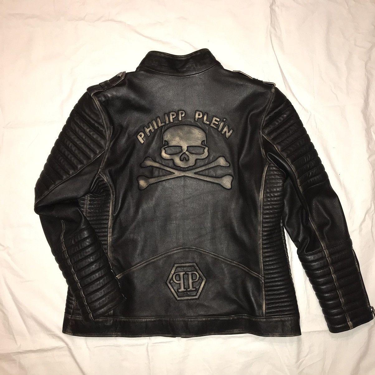 Philipp Plein Philipp Plein Leather skull Jacket | Grailed