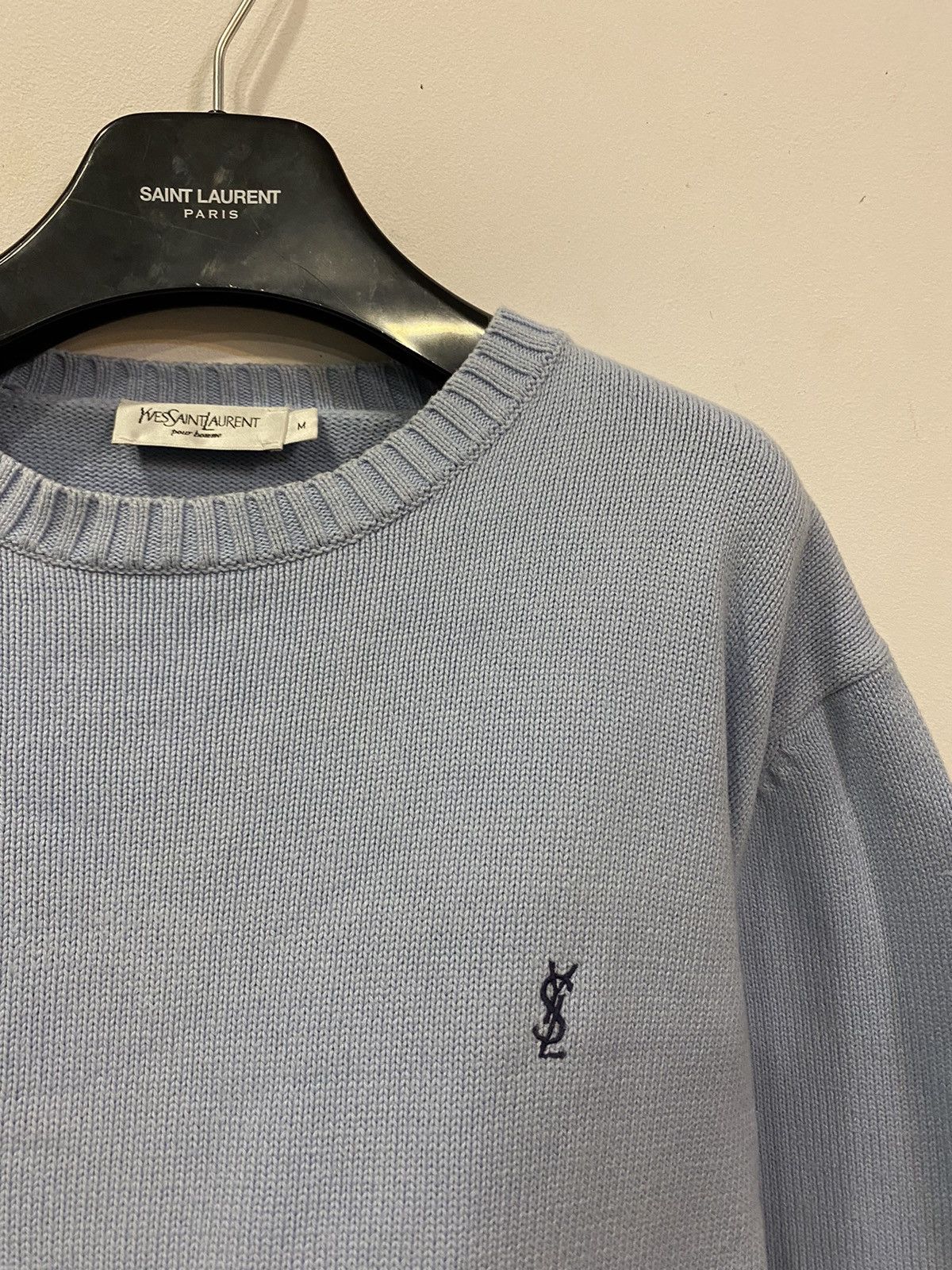 Vintage × Yves Saint Laurent Blue YSL Sweater Knit | Grailed