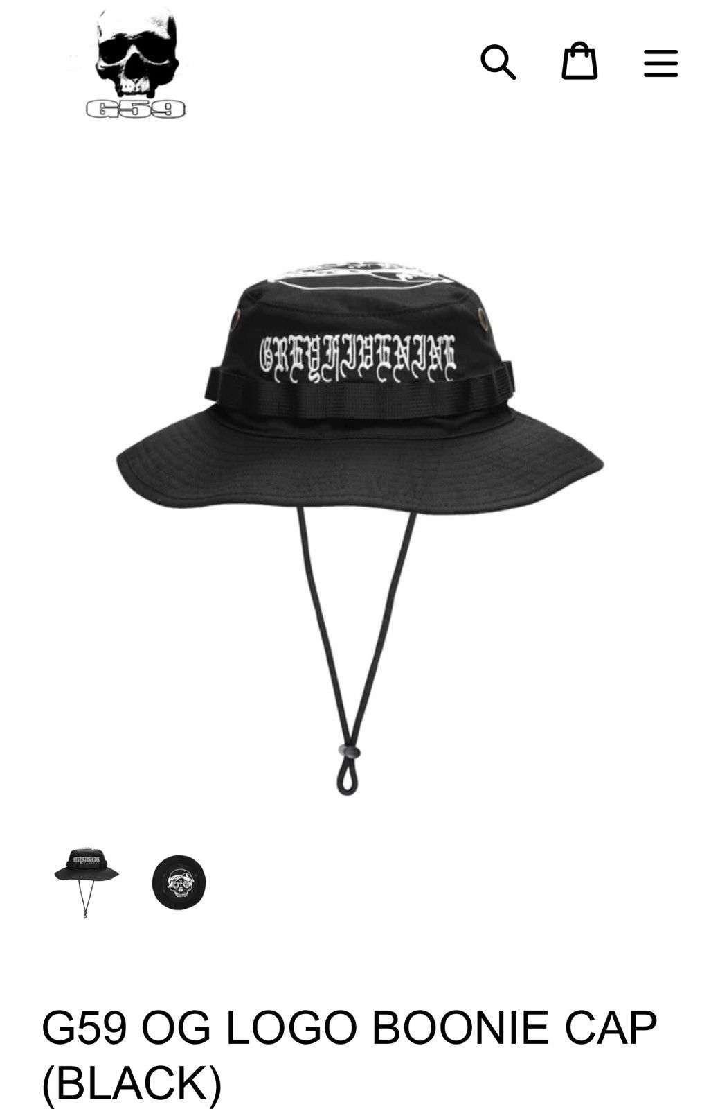 G59 Records G59 Records Skull Logo Boonie Black | Grailed