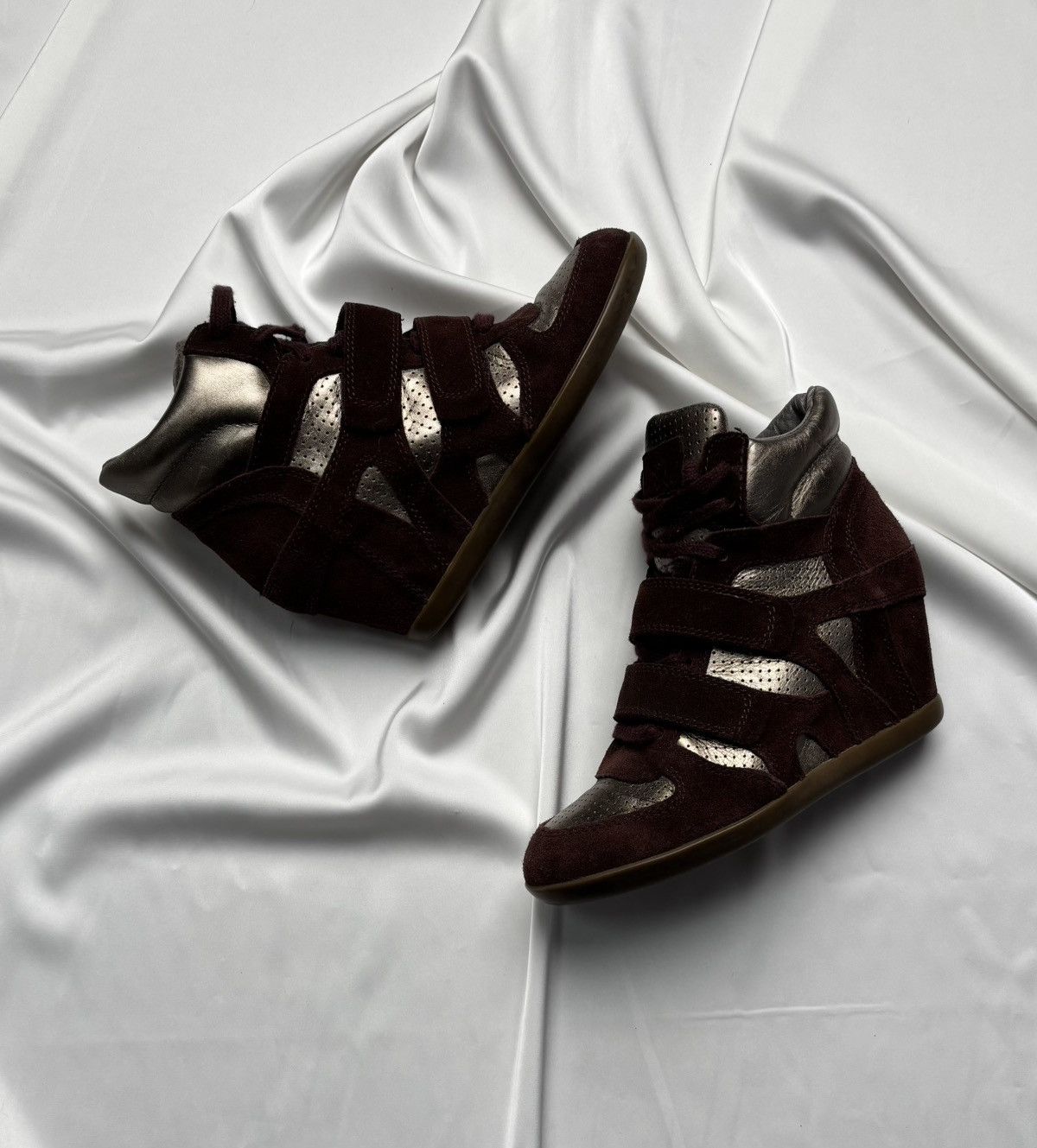 Ash × Avant Garde × Streetwear Vintage suede high top wedge sneakers ...