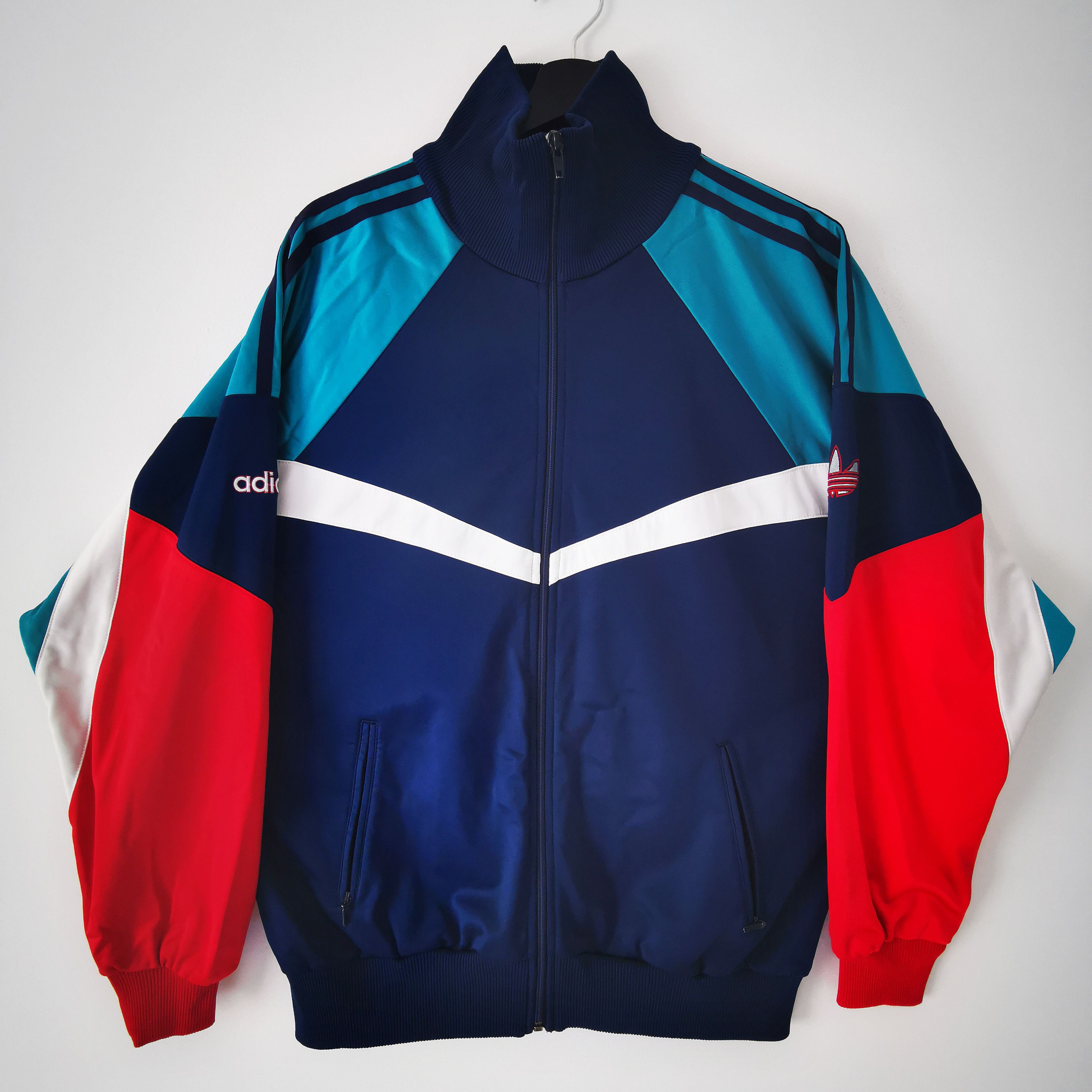 Adidas × Vintage 90s adidas vintage track top jacket zip made Poland XS ...