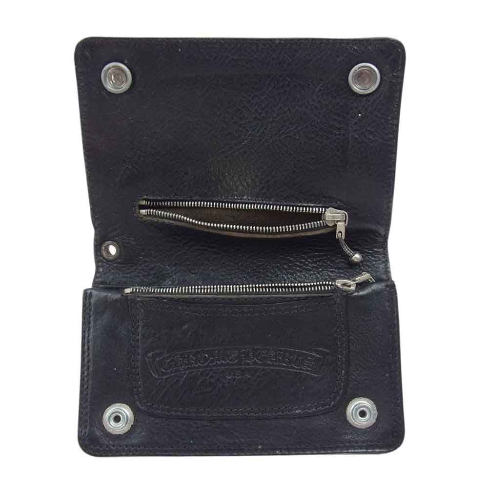Chrome Hearts Chrome hearts leather floral silver button 2 zip wallet ...
