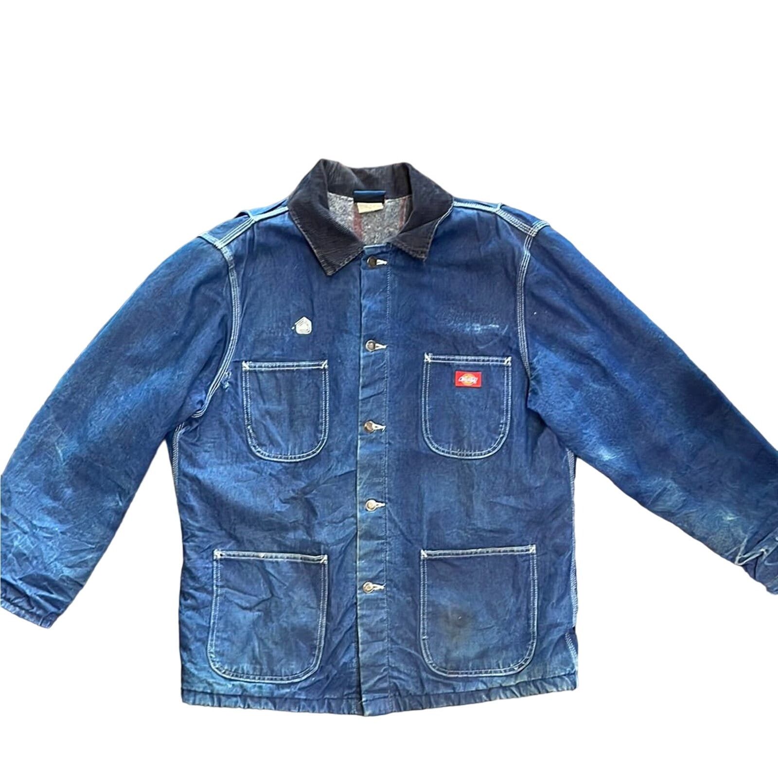 Dickies Vintage 90s Dickies Denim Chore Jacket Blanket Lined Large ...