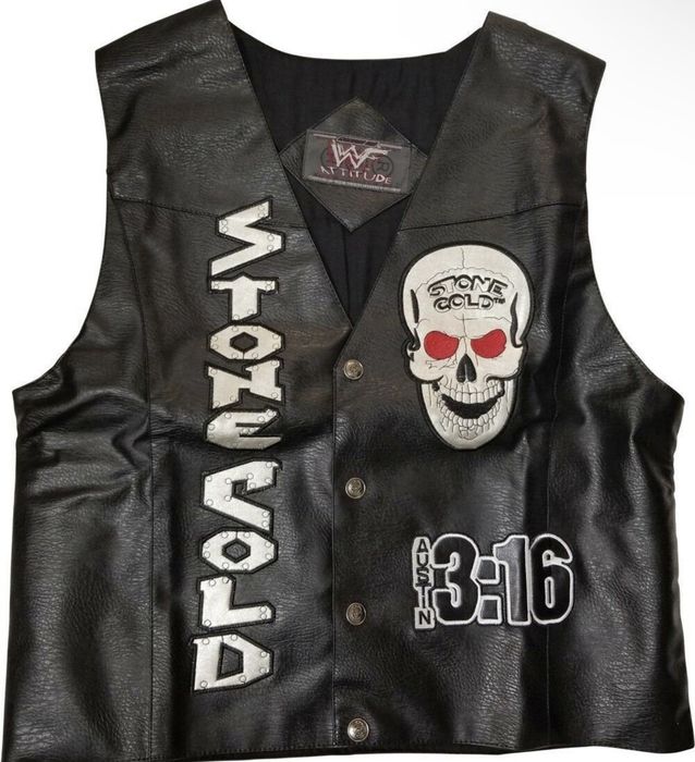 Streetwear Deadstock Leather Stone Cold Steve Austin Vest | Grailed