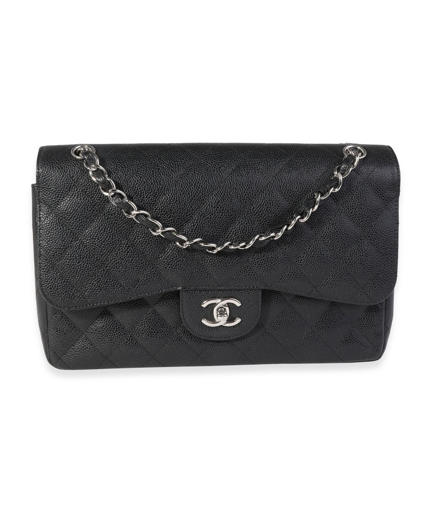 Chanel Chanel Black Quilted Caviar Jumbo Classic Double Flap Bag | Grailed