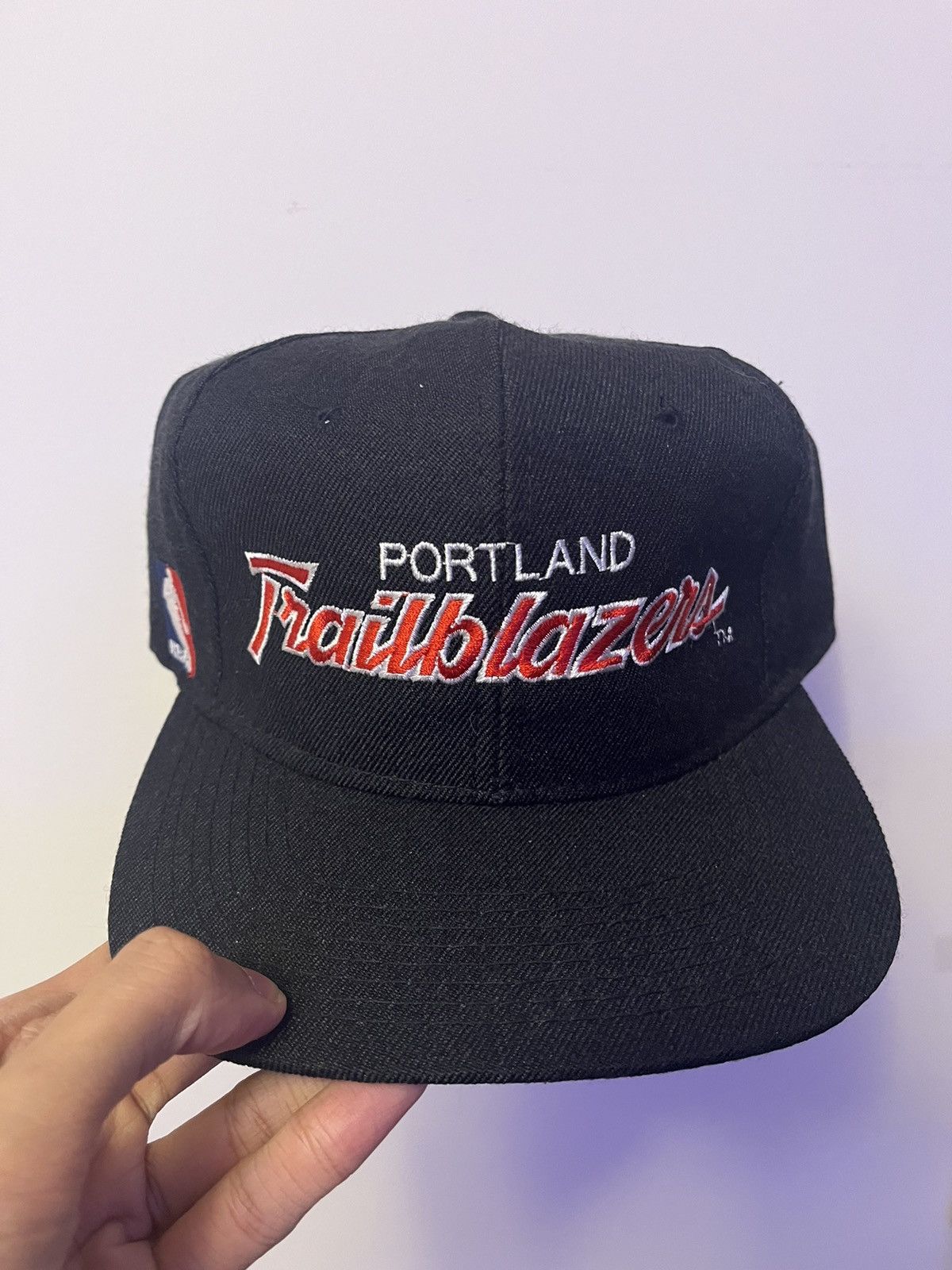 Vintage DS Portland Trailblazers NBA Black Script Snapback Hat | Grailed