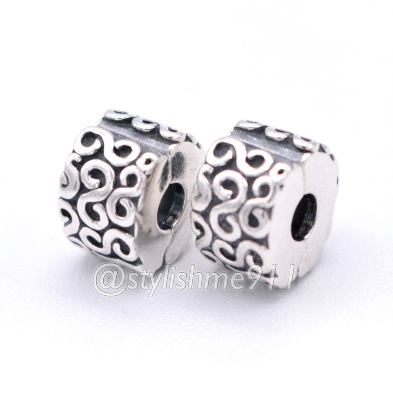 pandora Two Authentic PANDORA Swirls Clips - 790338 | Grailed