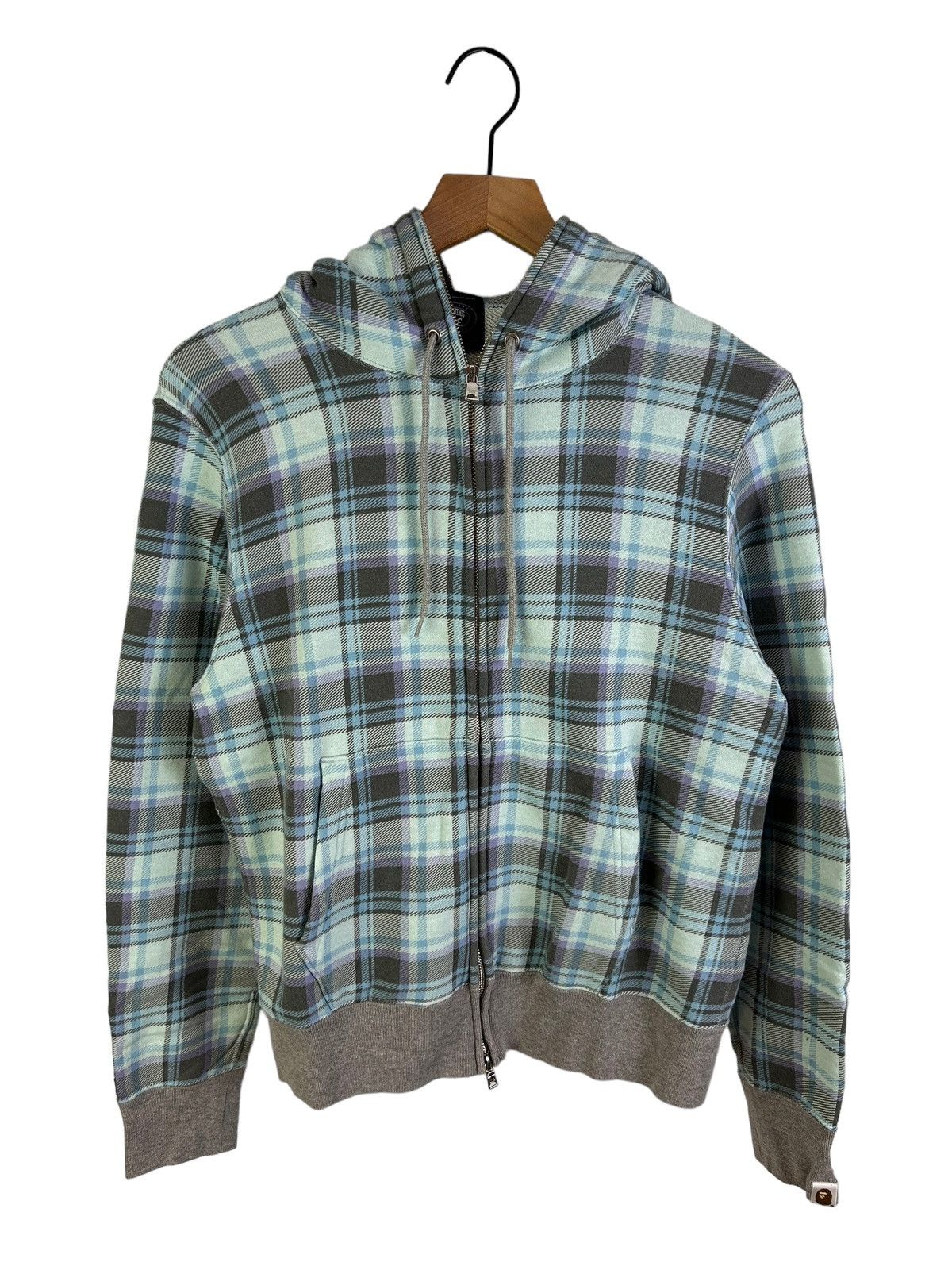 Bape OG Full Zip Plaid Hoodie | Grailed