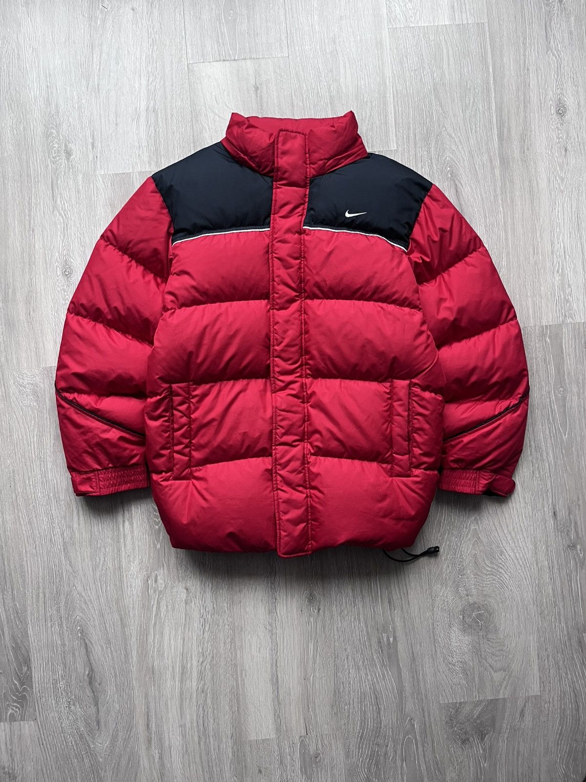 Nike Vintage Nike Red Down Puffer Jacket Mini Swoosh Logo Retro | Grailed