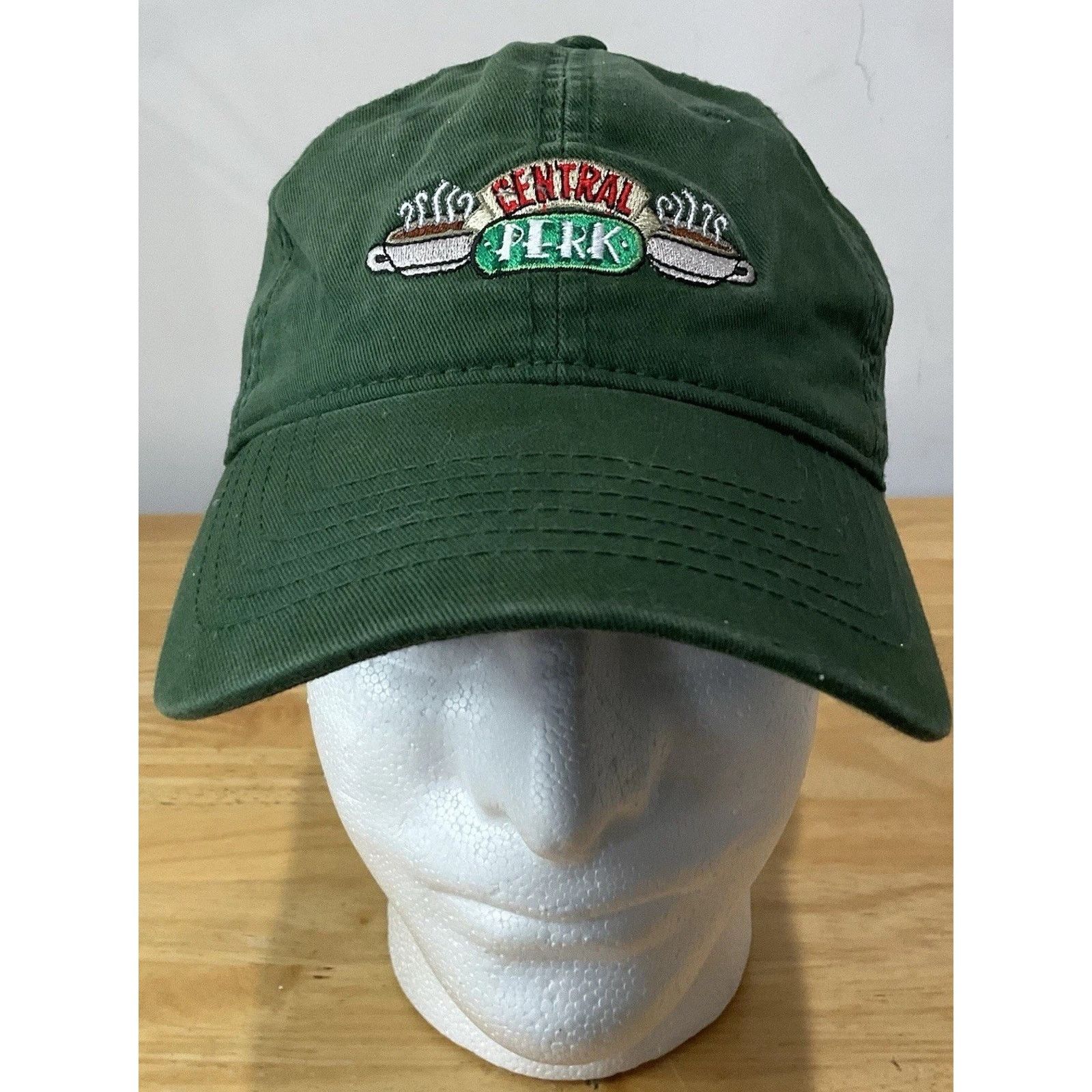 Warner Bros Vintage Central Perk Friends TV Green Adjustable Rare Cap ...