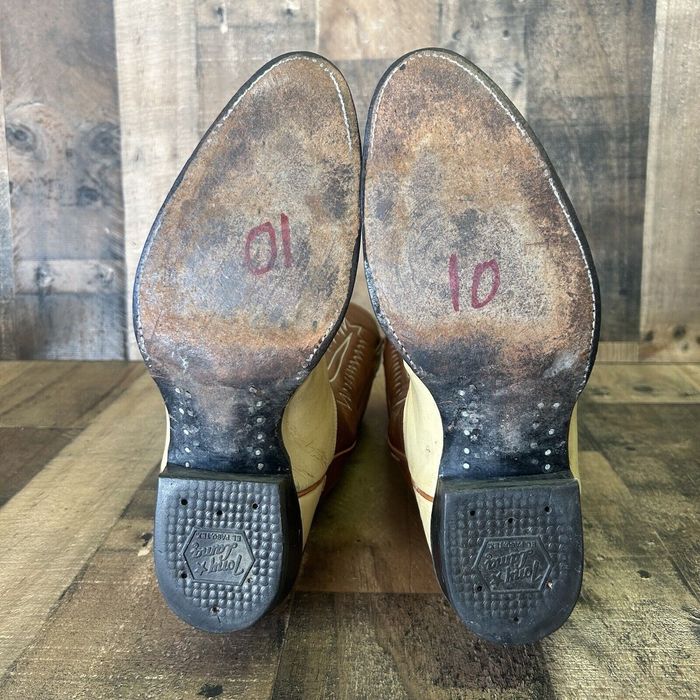 Tony Lama Tony Lama 6214 Vintage Gold Label Wingtip Cowboy Boots 10 D ...
