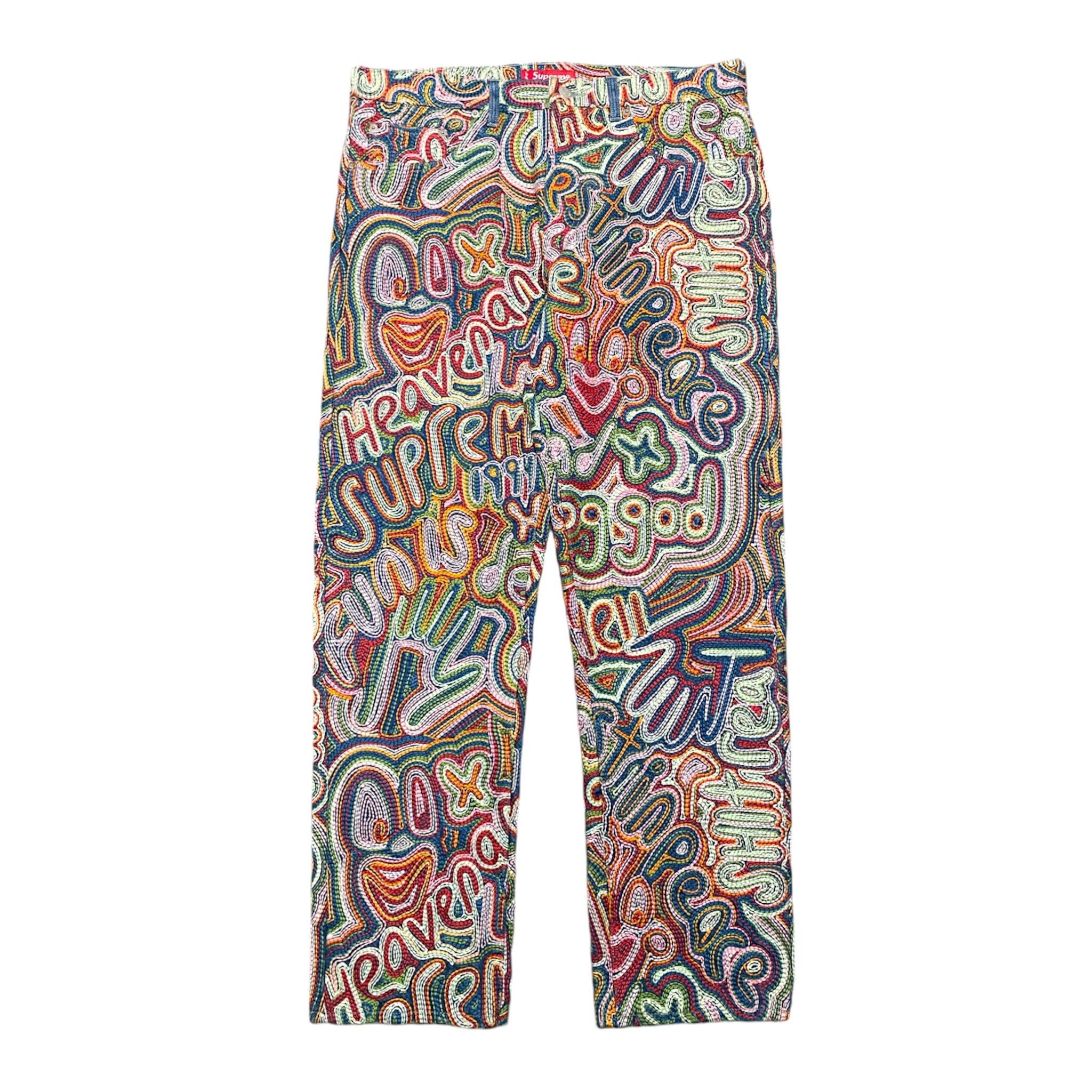 Supreme Chainstitch Regular Jean Red Multi | Grailed