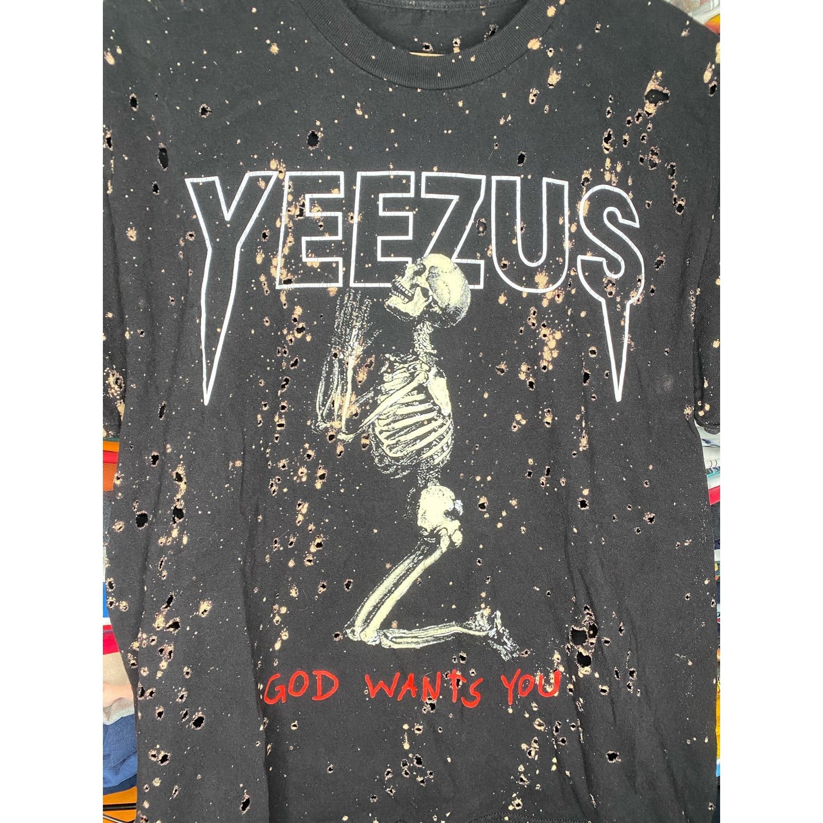 Yeezy Season Yeezus God Wants You Skeleton Praying Kanye West T-Shirt ...