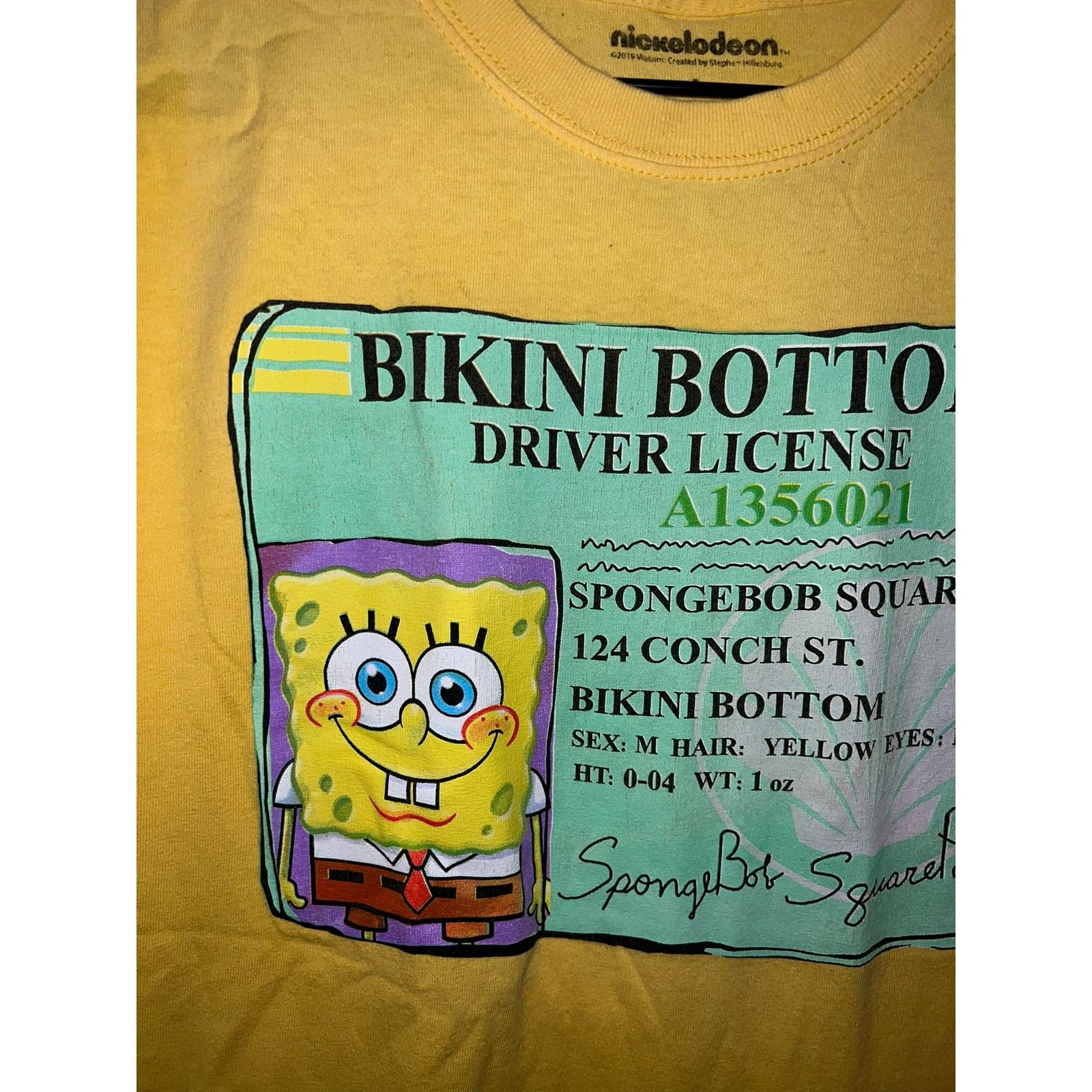Nickelodeon Nickelodeon Spongebob Squarepants Driver License Shirt ...