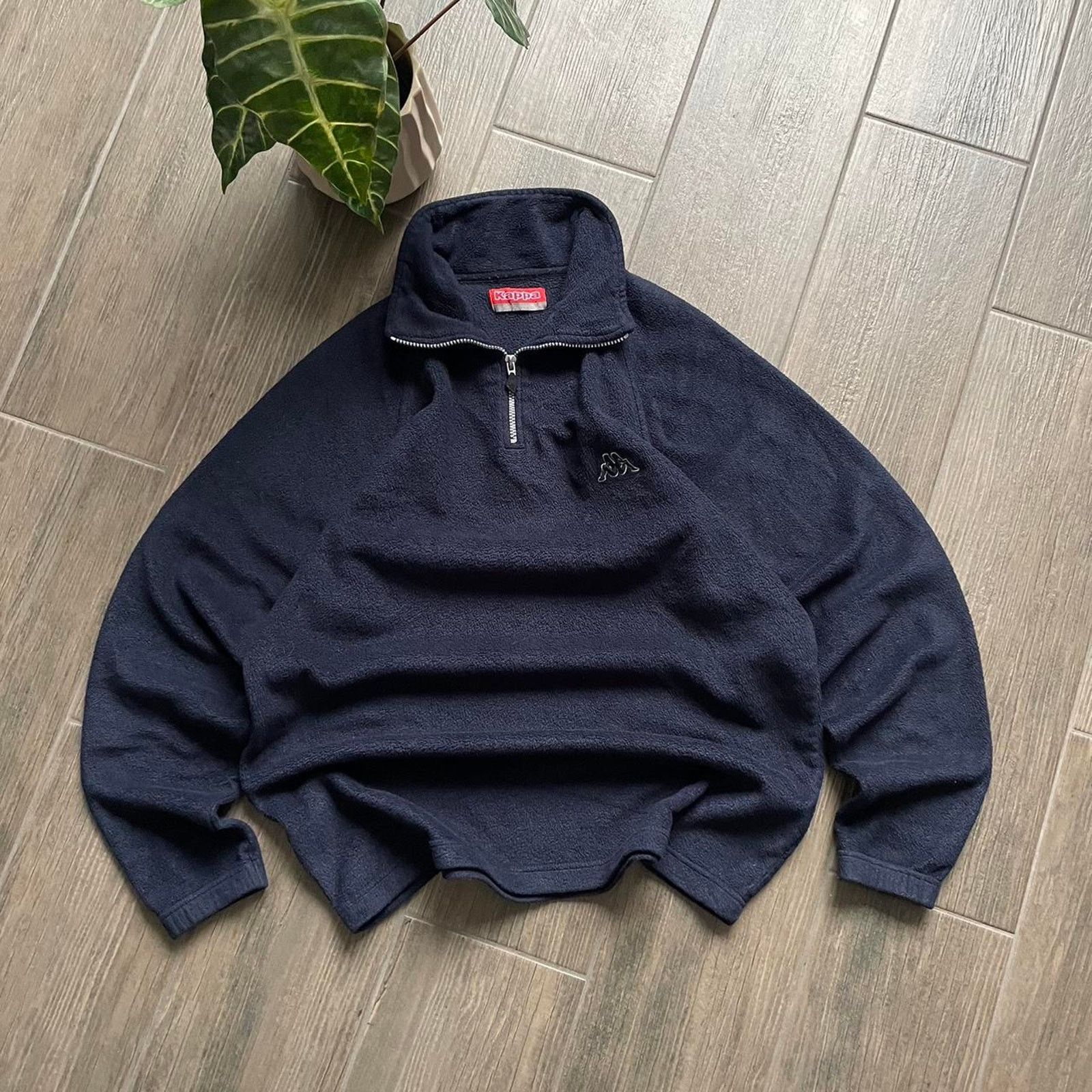 Kappa Kappa fleece navy y2k baggy jumper | Grailed