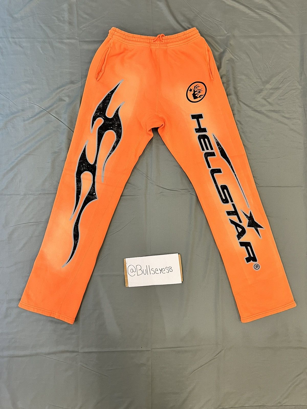 HELLSTAR Hellstar Fire Orange Dye Flare Bottom Sweatpants | Grailed