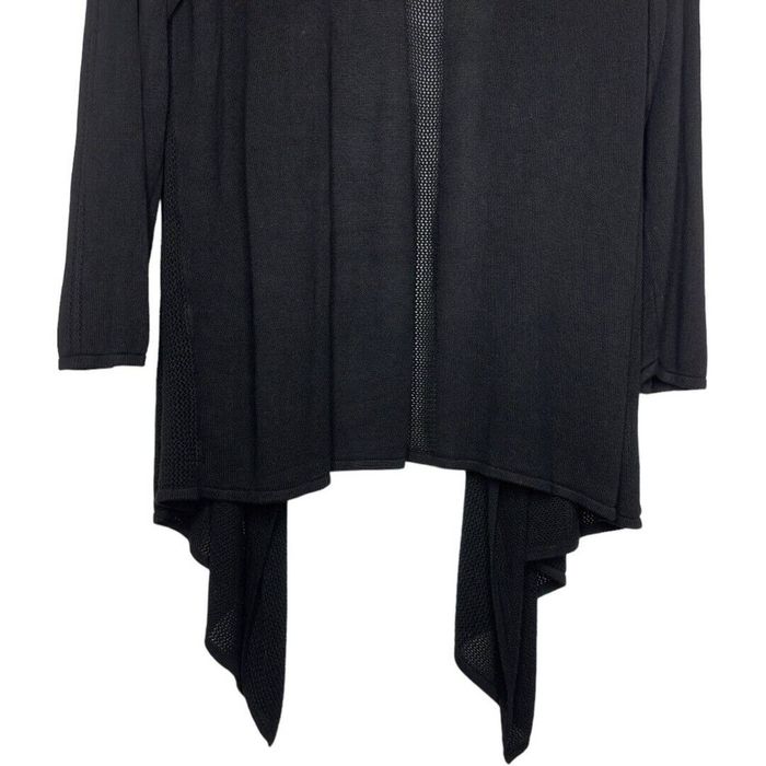 Magaschoni Magaschoni Black Open Front Long Sleeve Cardigan Sweater 2X ...