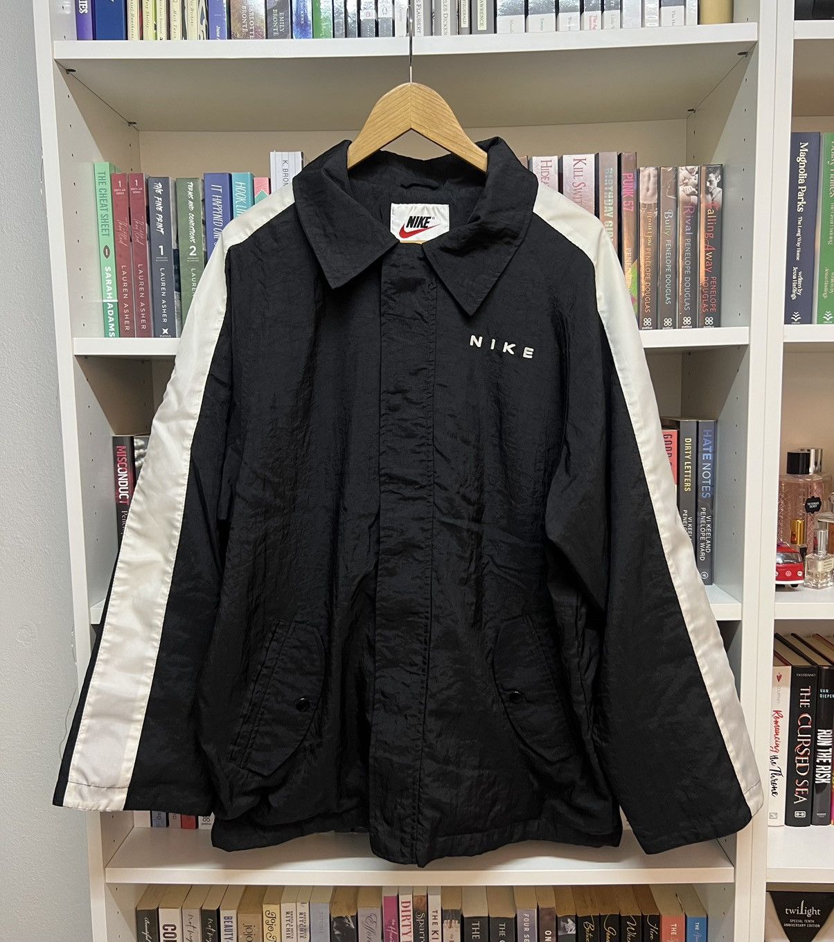 Nike Vintage NIKE BLOCK Swoosh Logo Windbreaker | Grailed