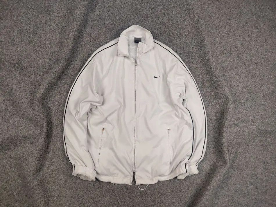 Nike Vintage Nike Y2K Style White Light Zip Swoosh Track Jacket | Grailed