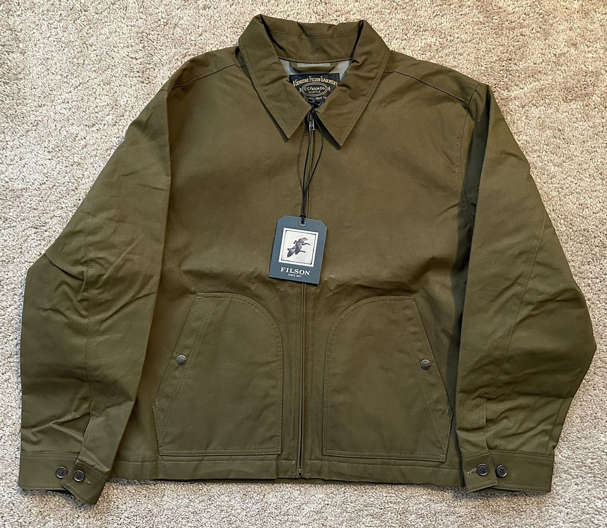 Filson Filson Ranger Crewman Jacket Dry Waxed OD Xl | Grailed
