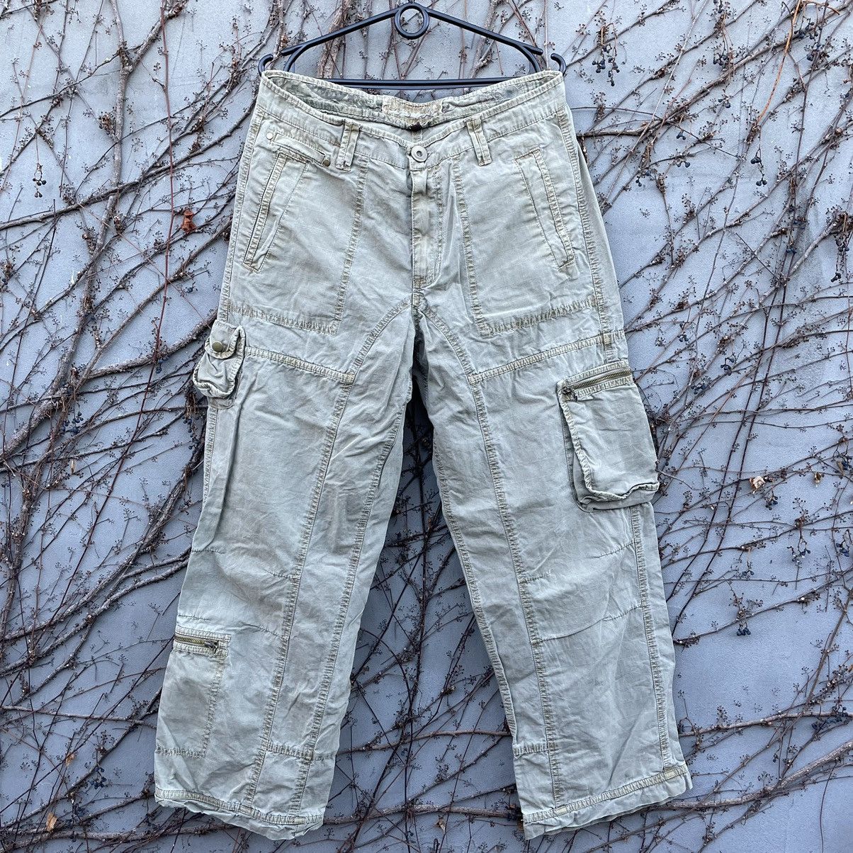 Japanese Brand × Vintage Vintage Japanese Multipocket Wide Cargo Pants Military | Grailed