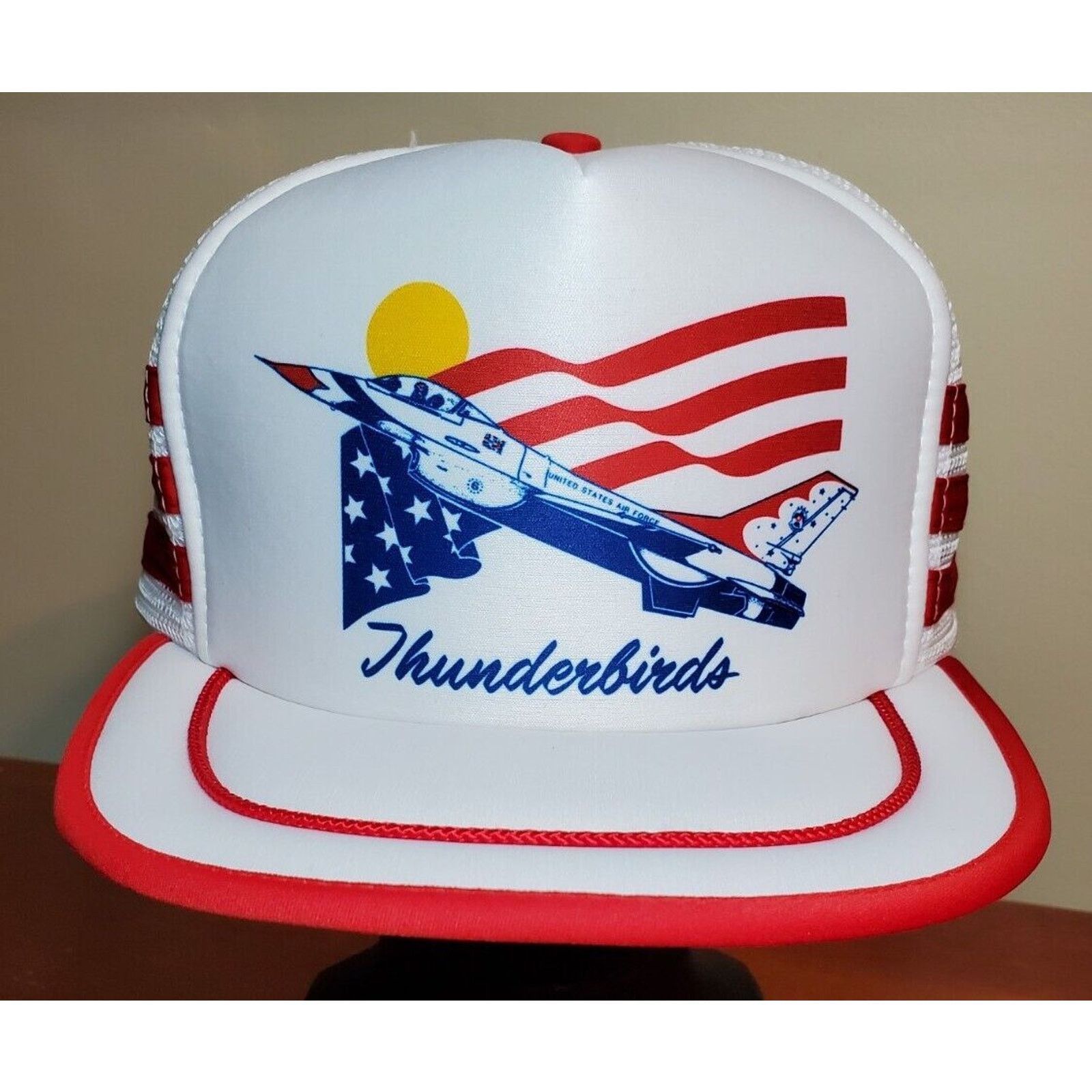 Nissin Vintage USAF Thunderbirds 3 Stripe Trucker Hat Snapback Cap ...