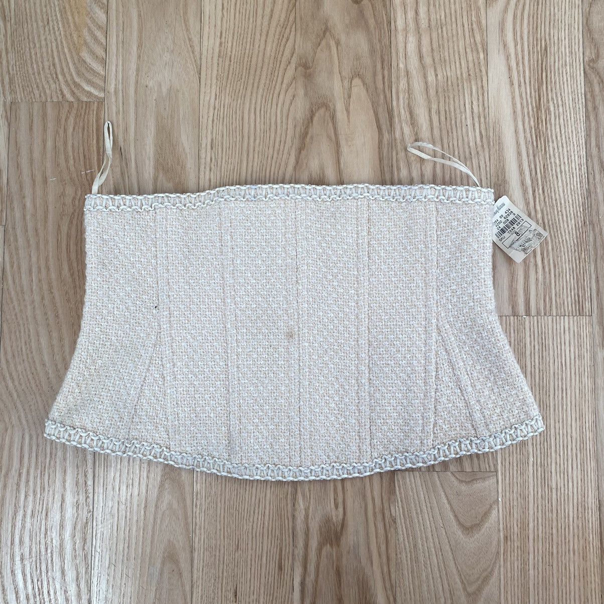 Chanel BNWT Chanel Vintage Tweed Corset Top Bustier Creme Sz 8 90s ...