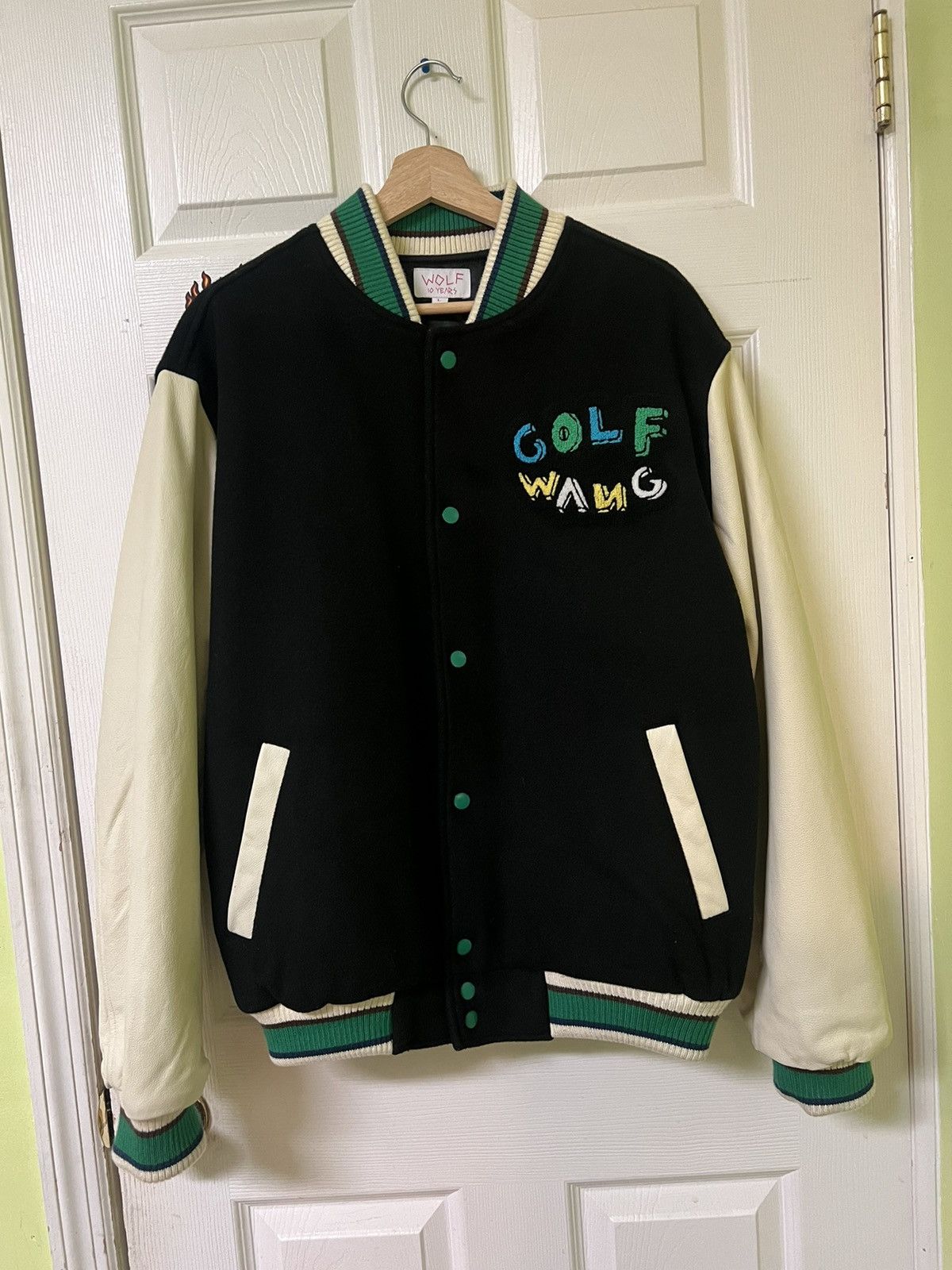 Golf Wang wolf 10th anniversary varsity jacket | Grailed