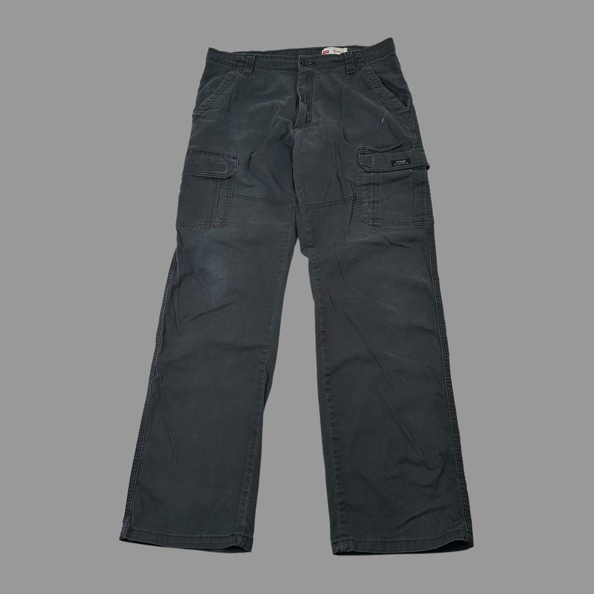 Blank × Streetwear × Vintage Vintage faded black blank cargo pants ...