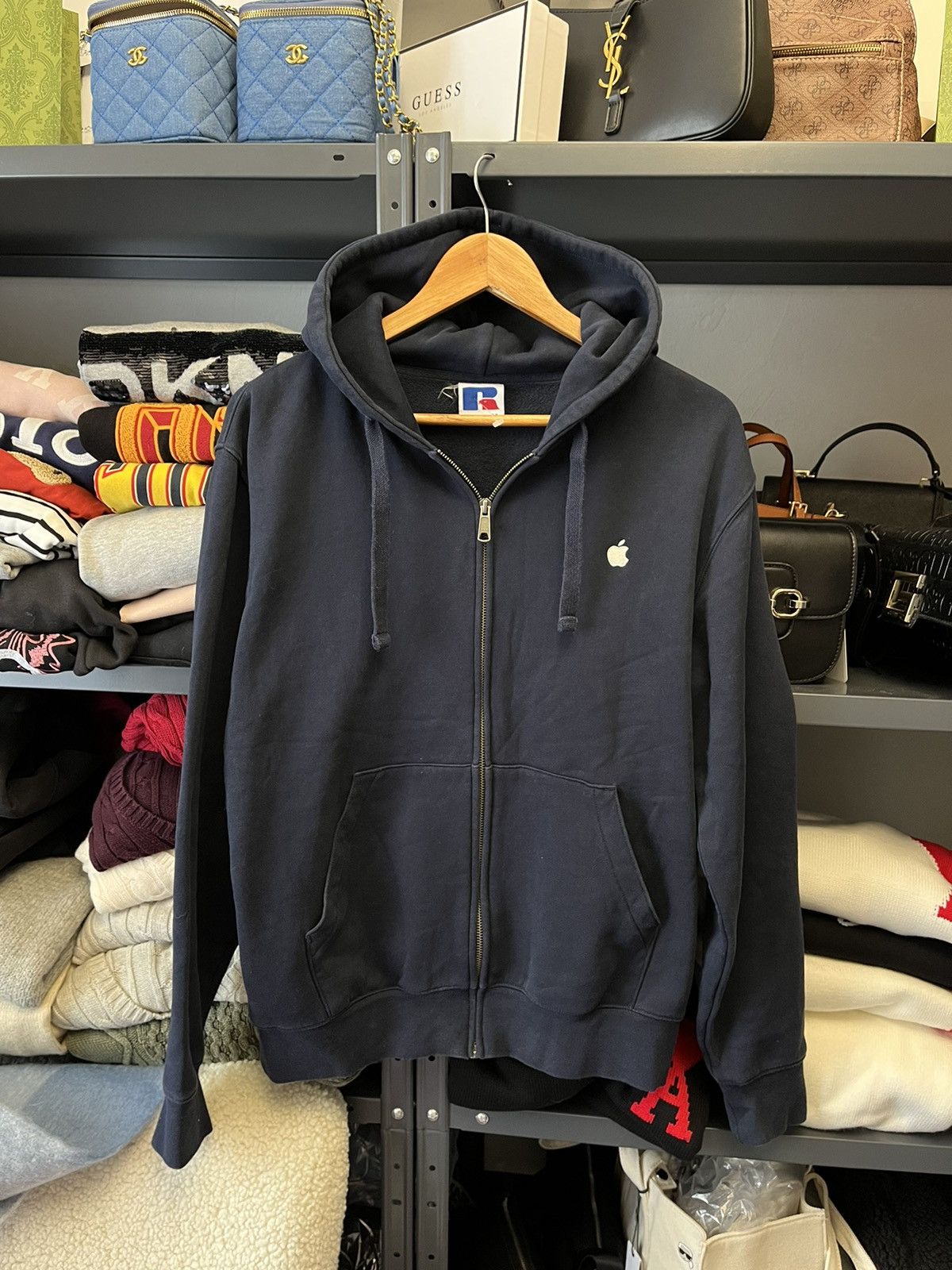 Apple × Streetwear × Vintage Vintage Y2K Apple Boxy Hoodie | Grailed