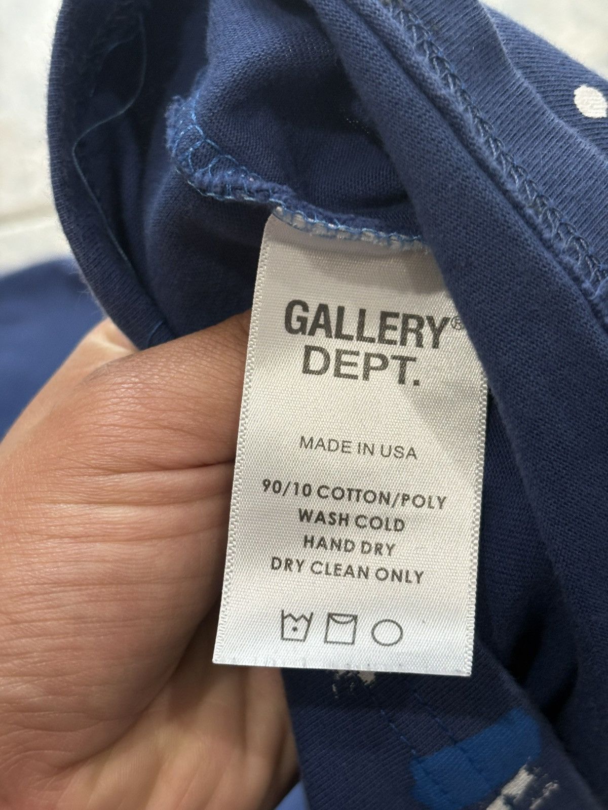 Gallery Dept. GALLERY DEPT. VINTAGE LOGO PAINTED T SHIRT BLUE | Grailed