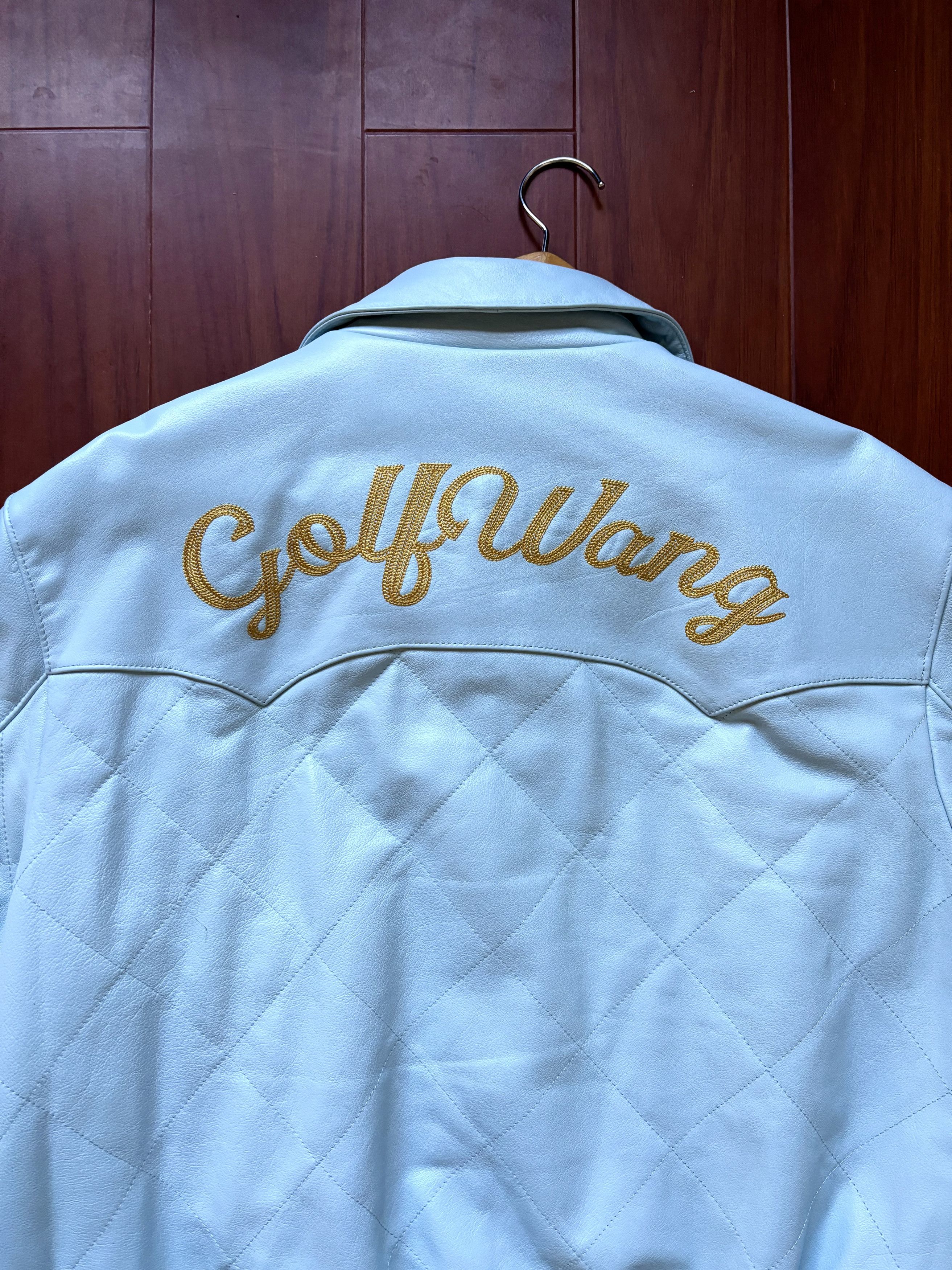 Golf Wang Blue Quilted Golf Wang Leather Jacket | Grailed