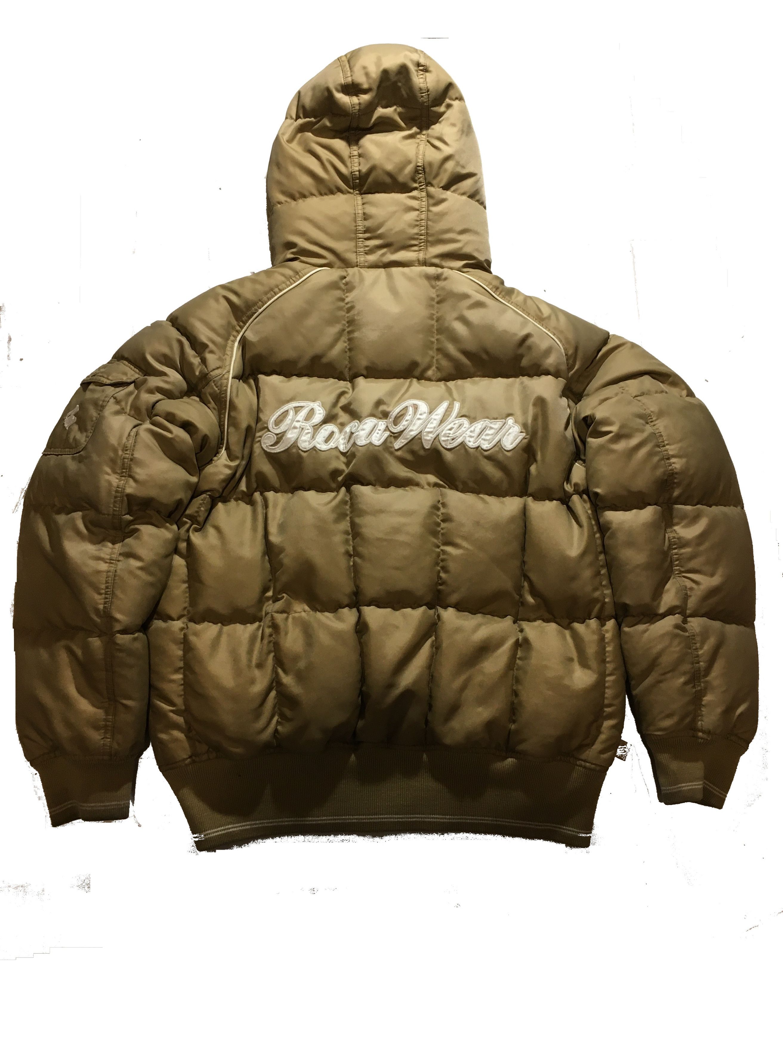 Rocawear XL Brown Vintage 2000s Y2K Sherpa Lined Goose Puffer Jacket ...