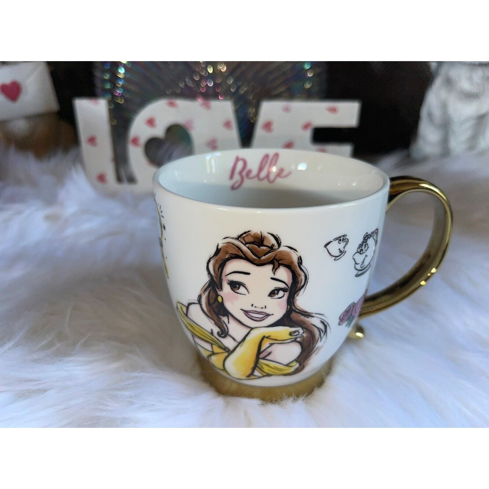 Disney NEW Disney Beauty & The Beast Belle Mug with Gold Handle | Grailed