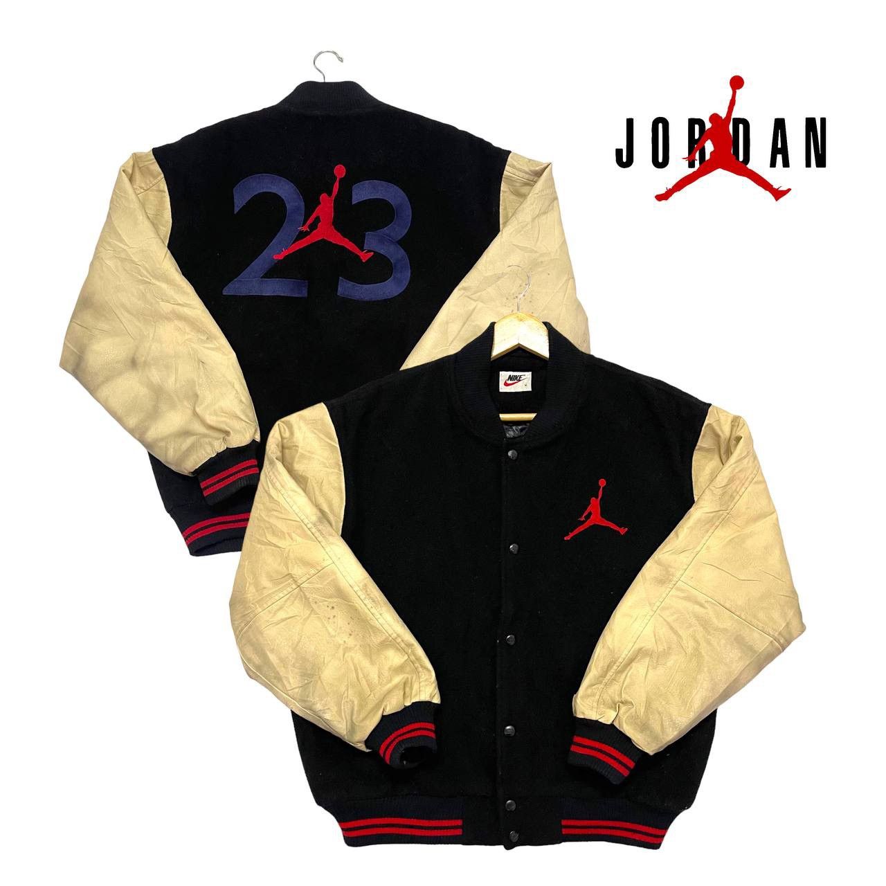 Nike Vintage 90s Nike Air Jordan Jumpman Logo Varsity Jacket | Grailed