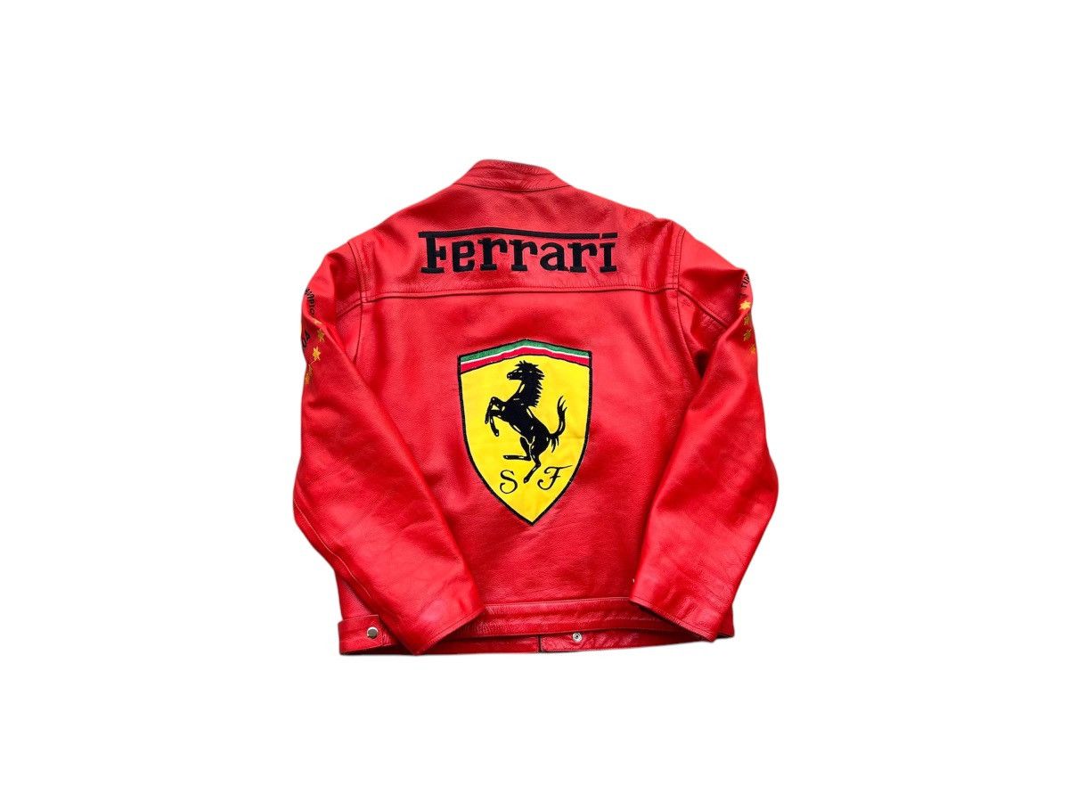 Ferrari × Leather Jacket × Vintage Ferarri Leather Jacket Racing 2000s ...