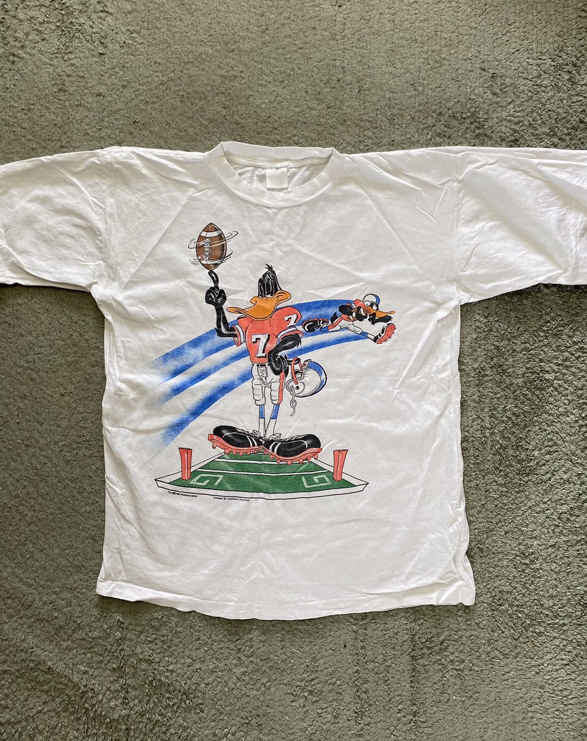 Vintage 🔥1993 Duffy Duck Looney Tunes Warner Bros Football 90s Tee ...