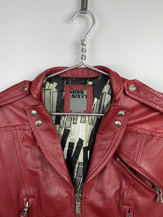 Sixty Women’s Avant Garde Y2K Miss Sixty red leather jacket | Grailed
