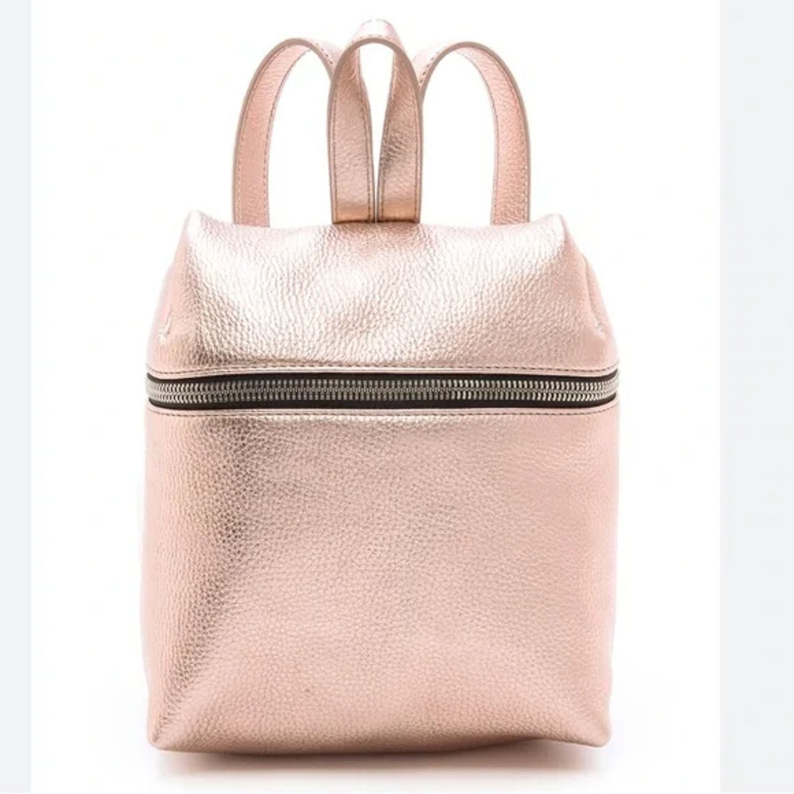 KARA Kara Rose Gold Metallic pebbled leather small backpack | Grailed